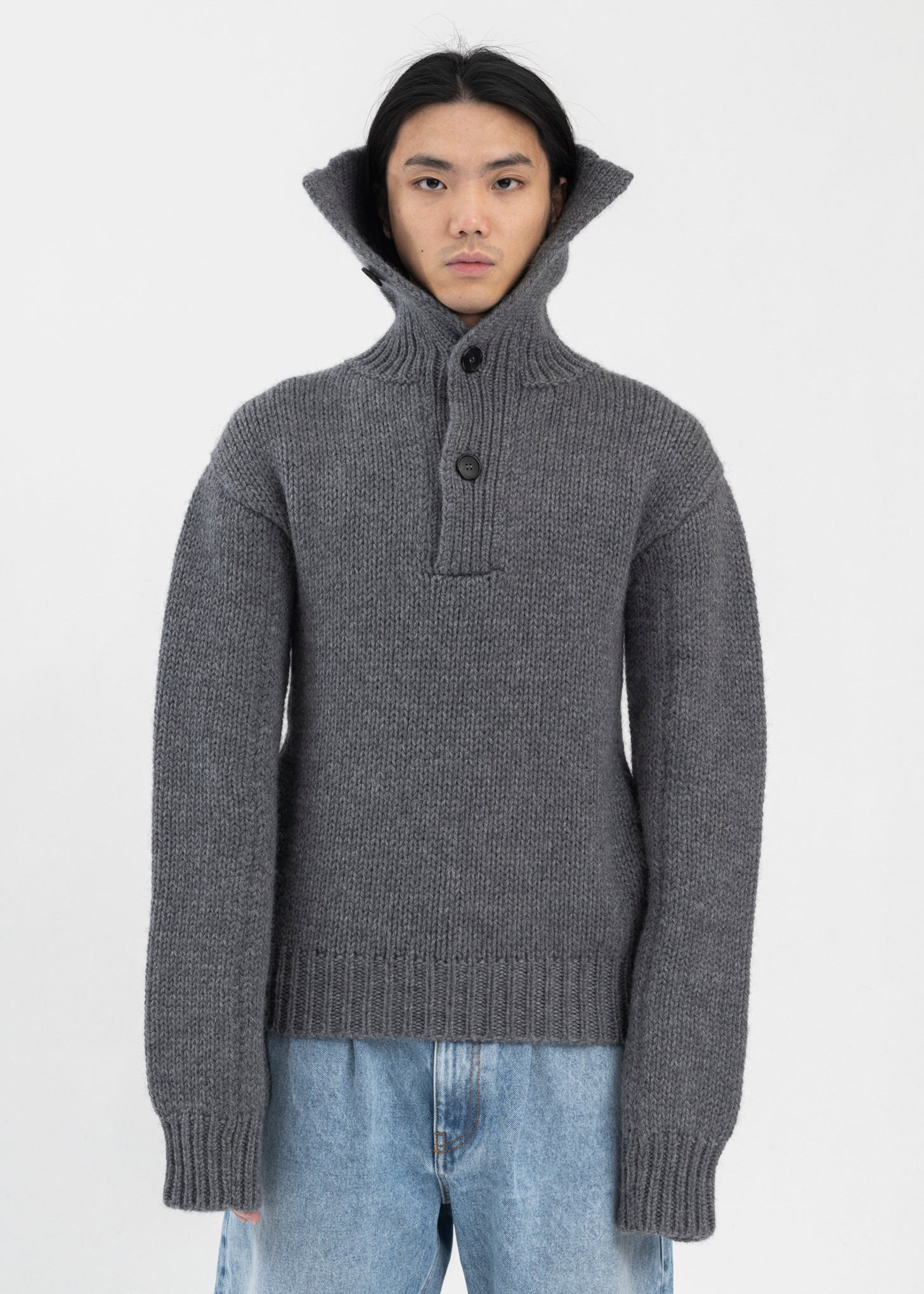 Medium Grey Hi-Turtleneck Sweater – 017 Shop