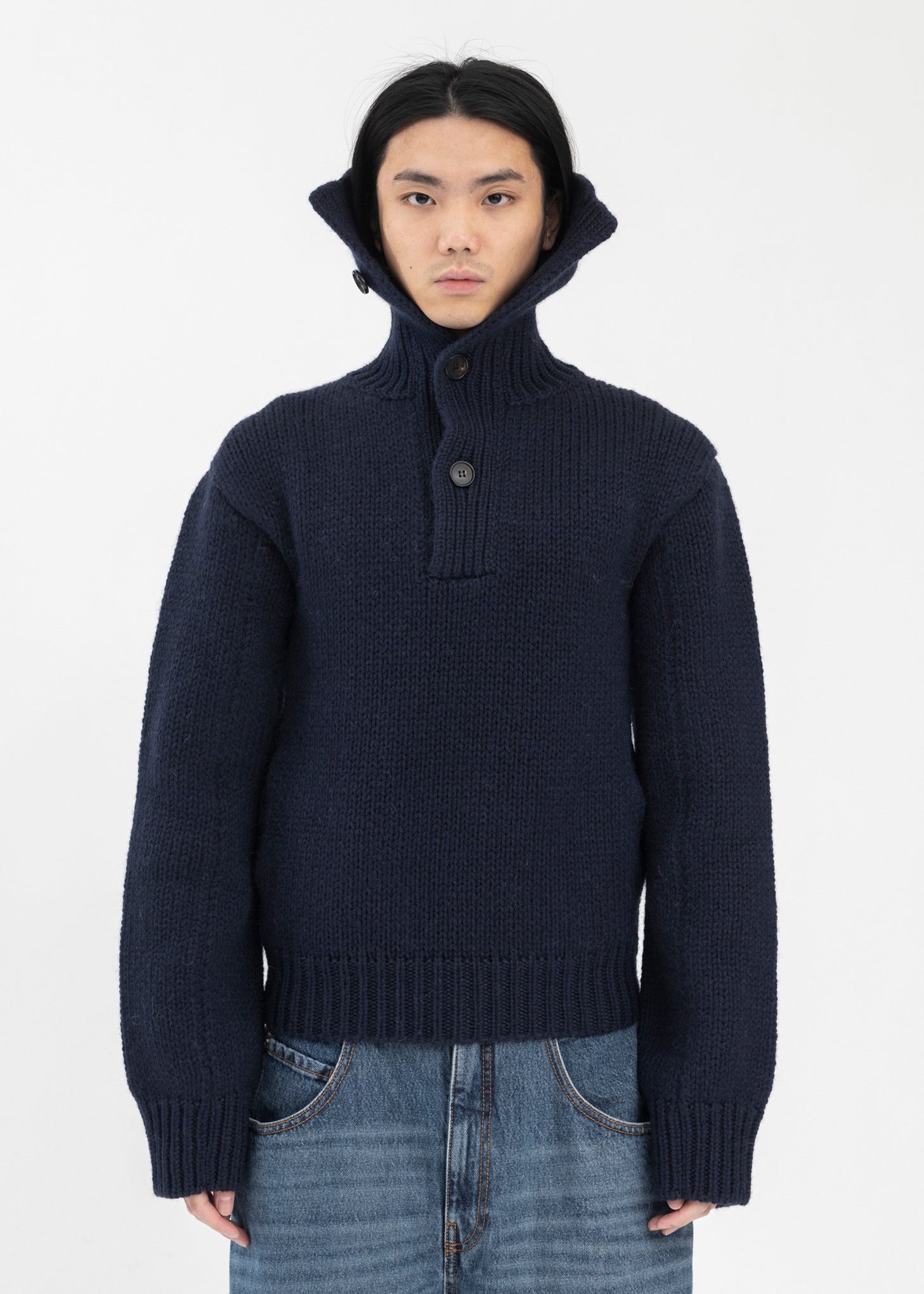 Navy Hi-Turtleneck Sweater – 017 Shop