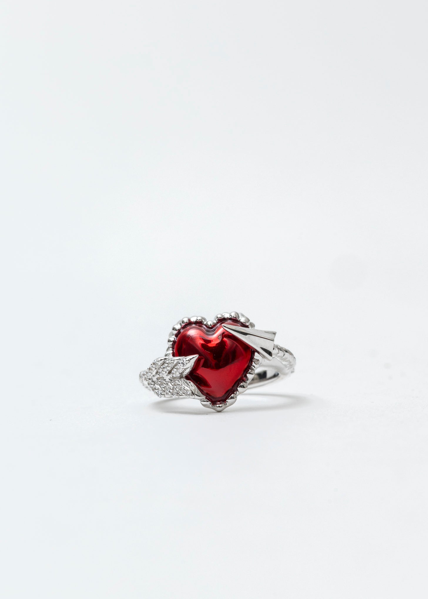 Enamel Heart Arrow Ring (B) – 017 Shop