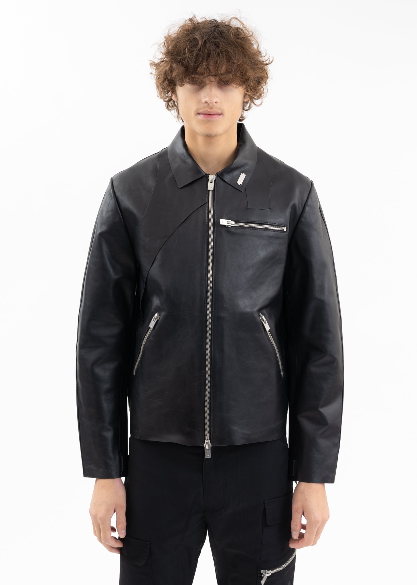 BLACK INTERNMENT LEATHER JACKET – 017 Shop
