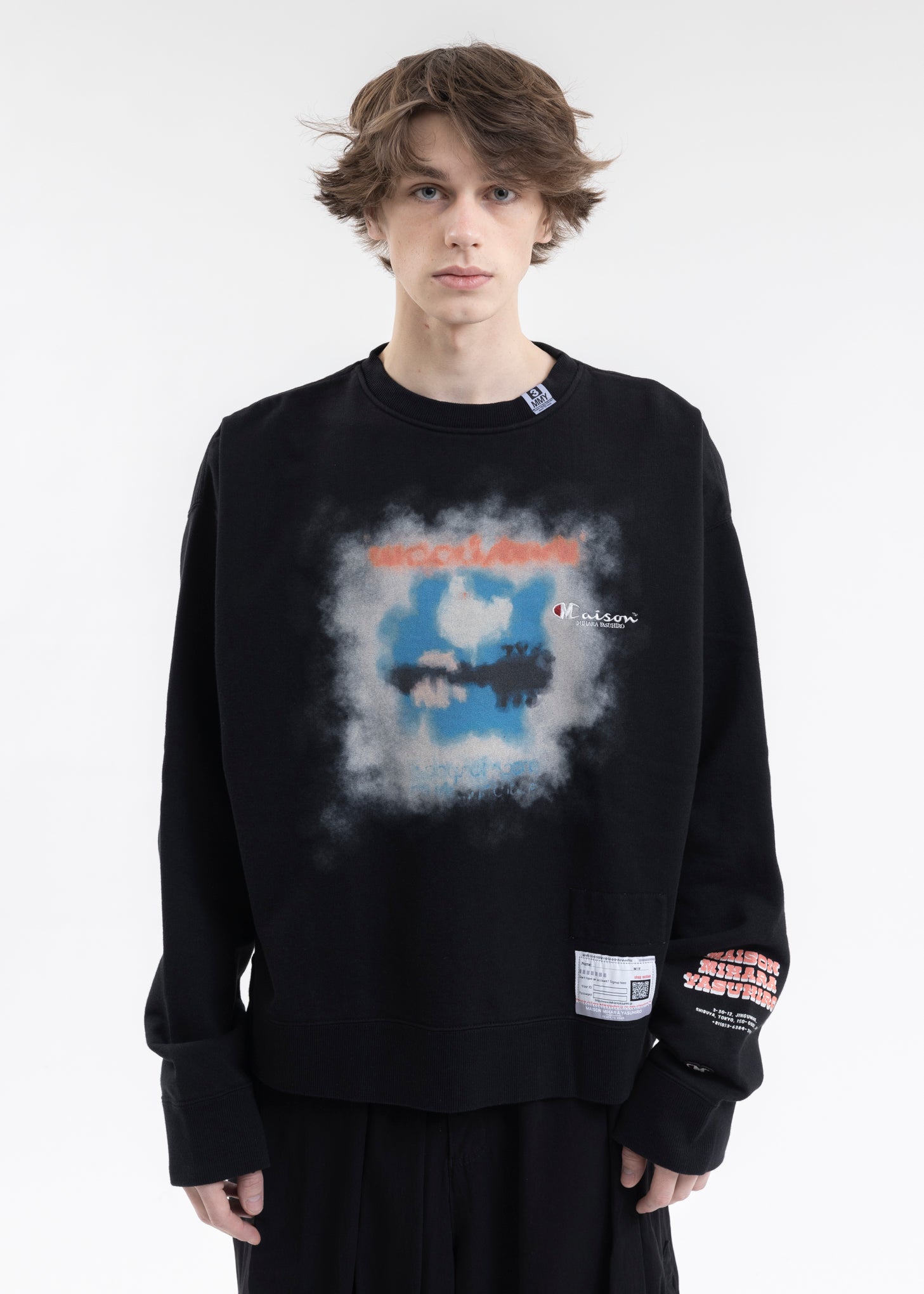 Black Printed Pullover Sweater – 017 Shop