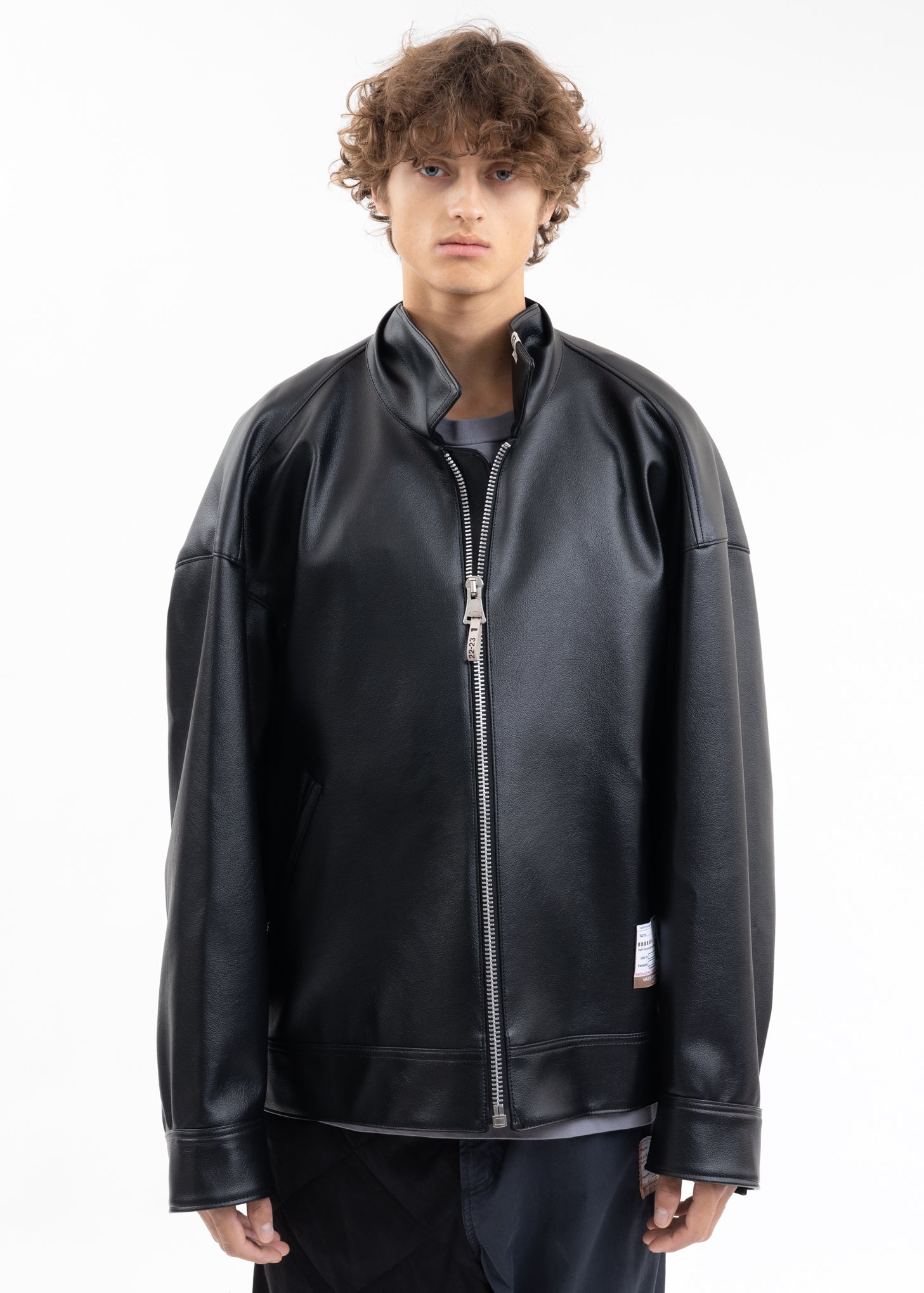 Black Twisted Shoulder PVC Jacket – 017 Shop