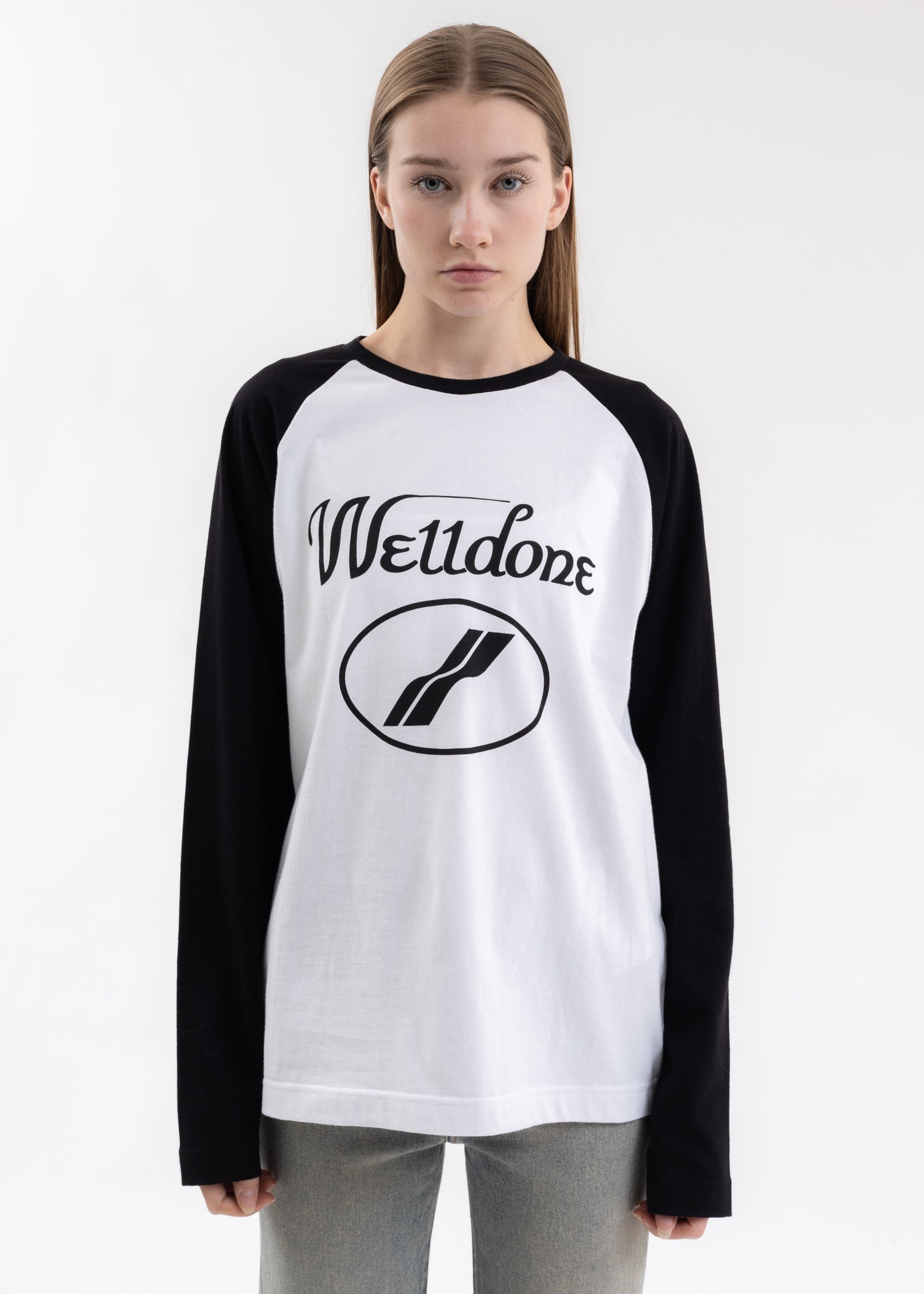 BLACK CURSIVE TIGHT RAGLAN LONG-SLEEVED T-SHIRT – 017 Shop