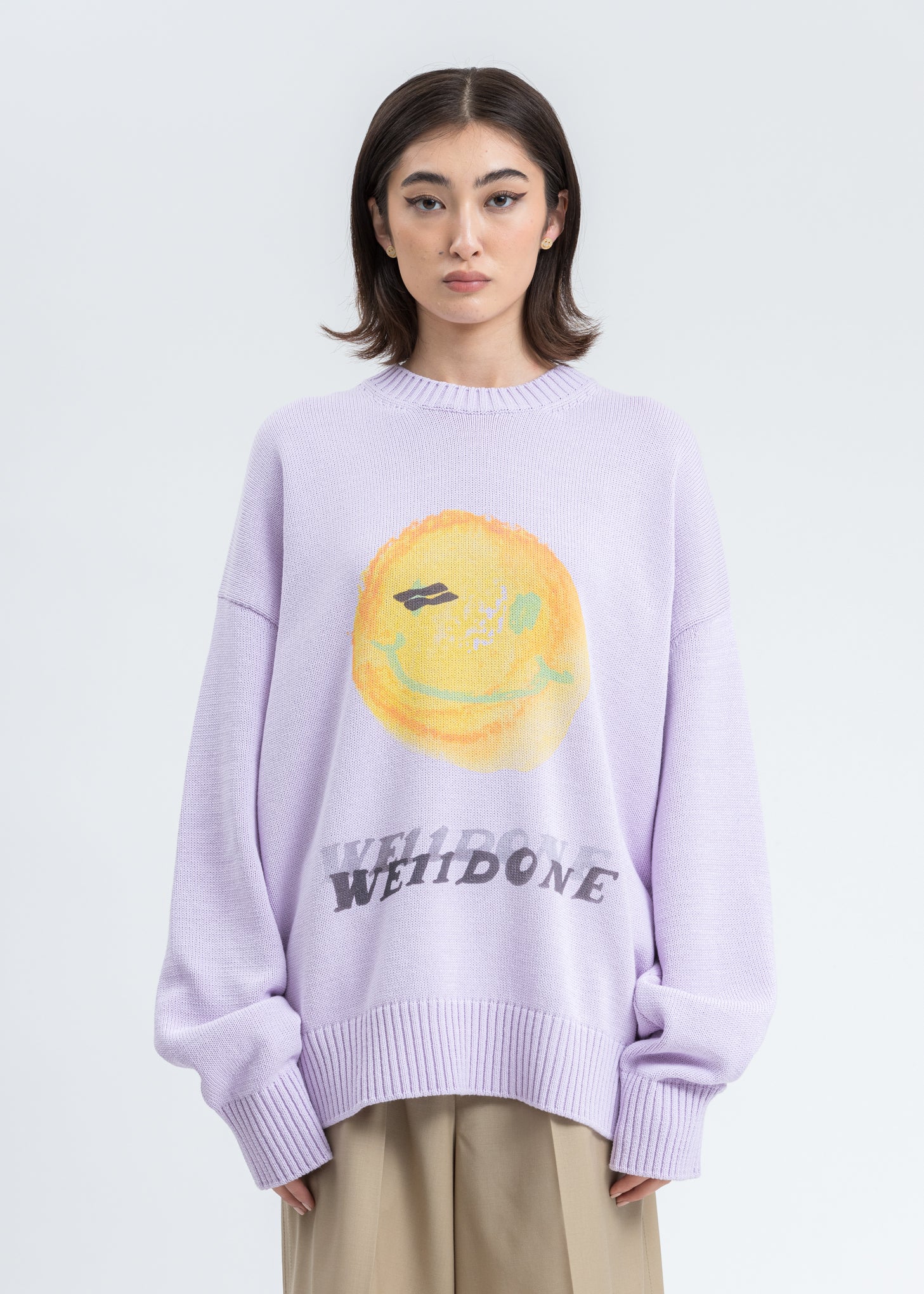 Purple Printed Knit Sweater – 017 Shop