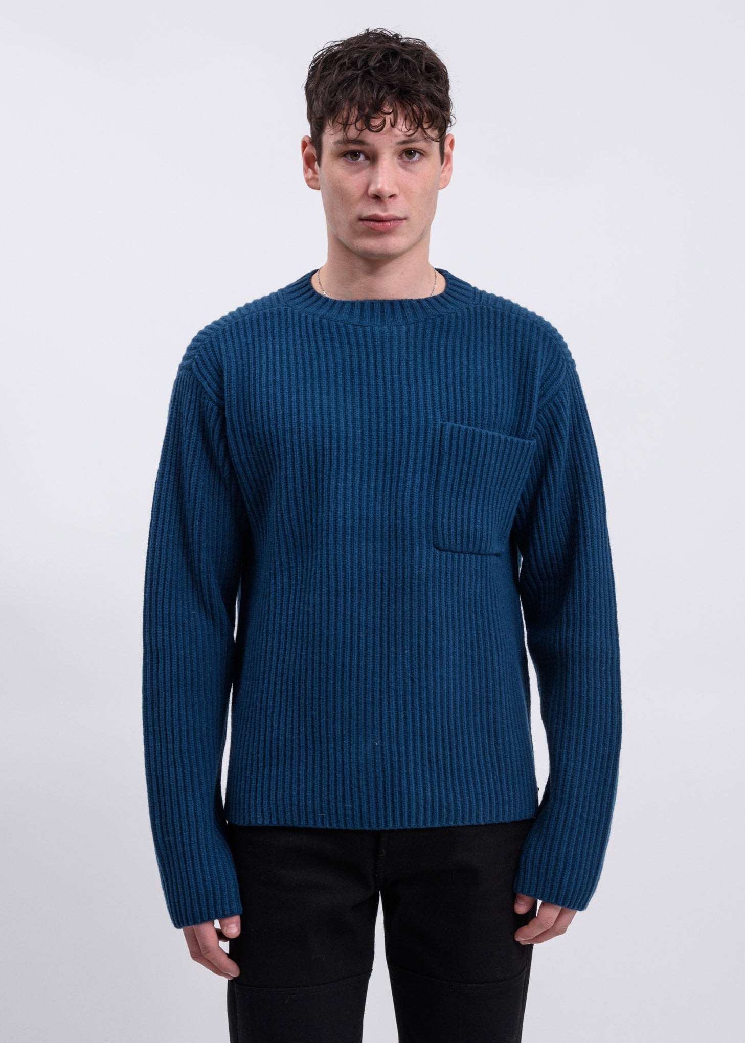 Teal Bunker Wool Sweater – 017 Shop
