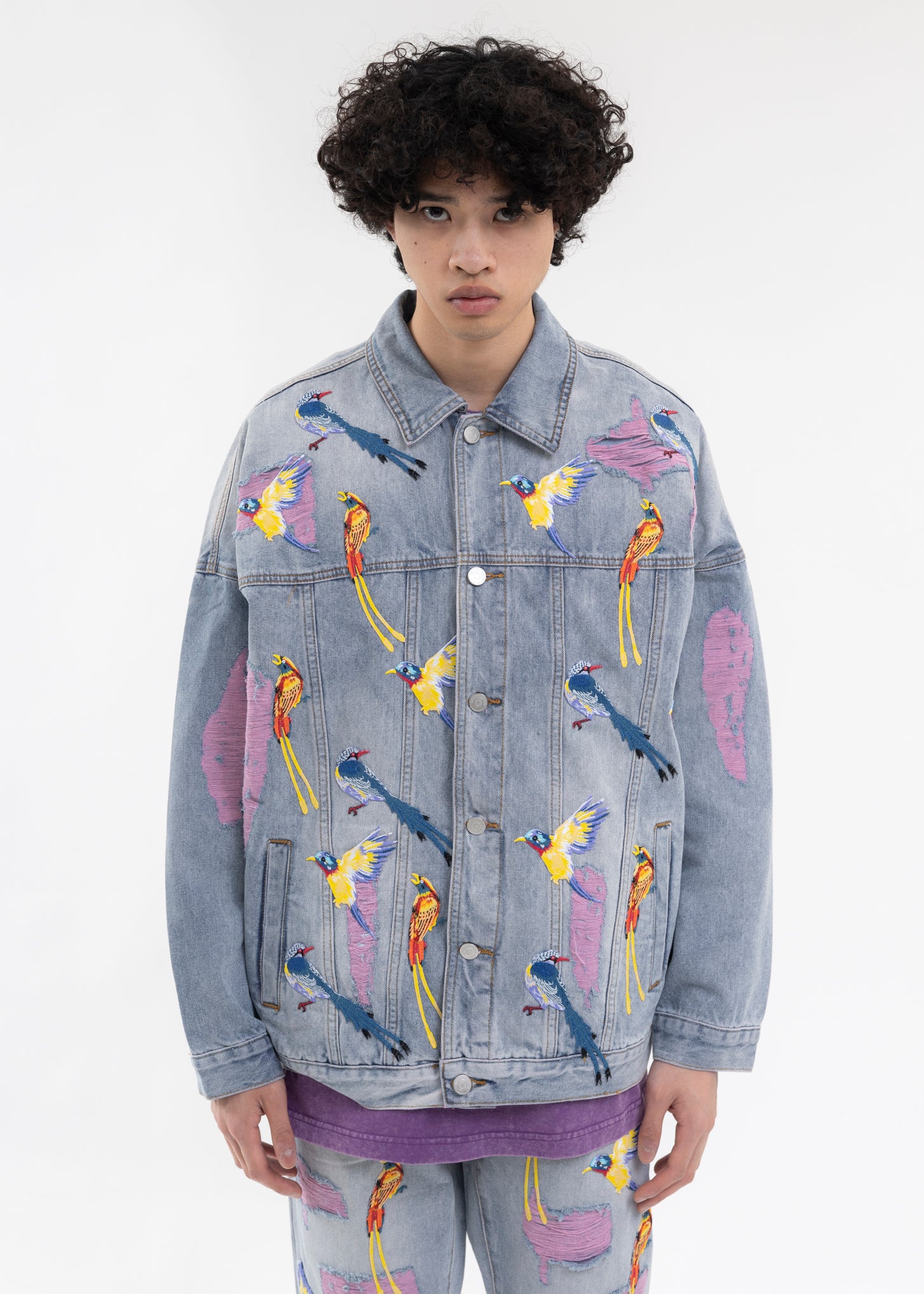 INDIGO EMBROIDERY PATCHWORK DENIM JACKET – 017 Shop