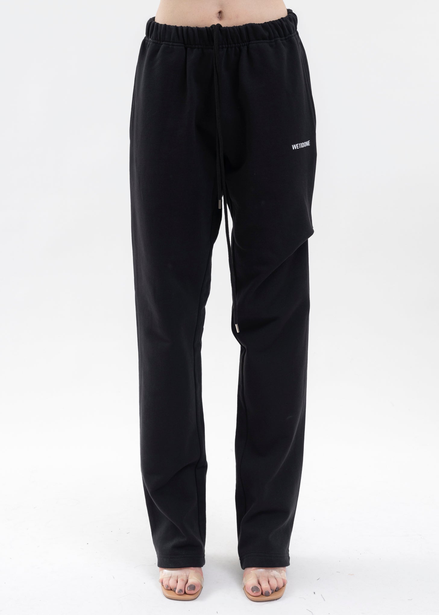 BLACK LOGO WIDE JOGGER PANTS – 017 Shop