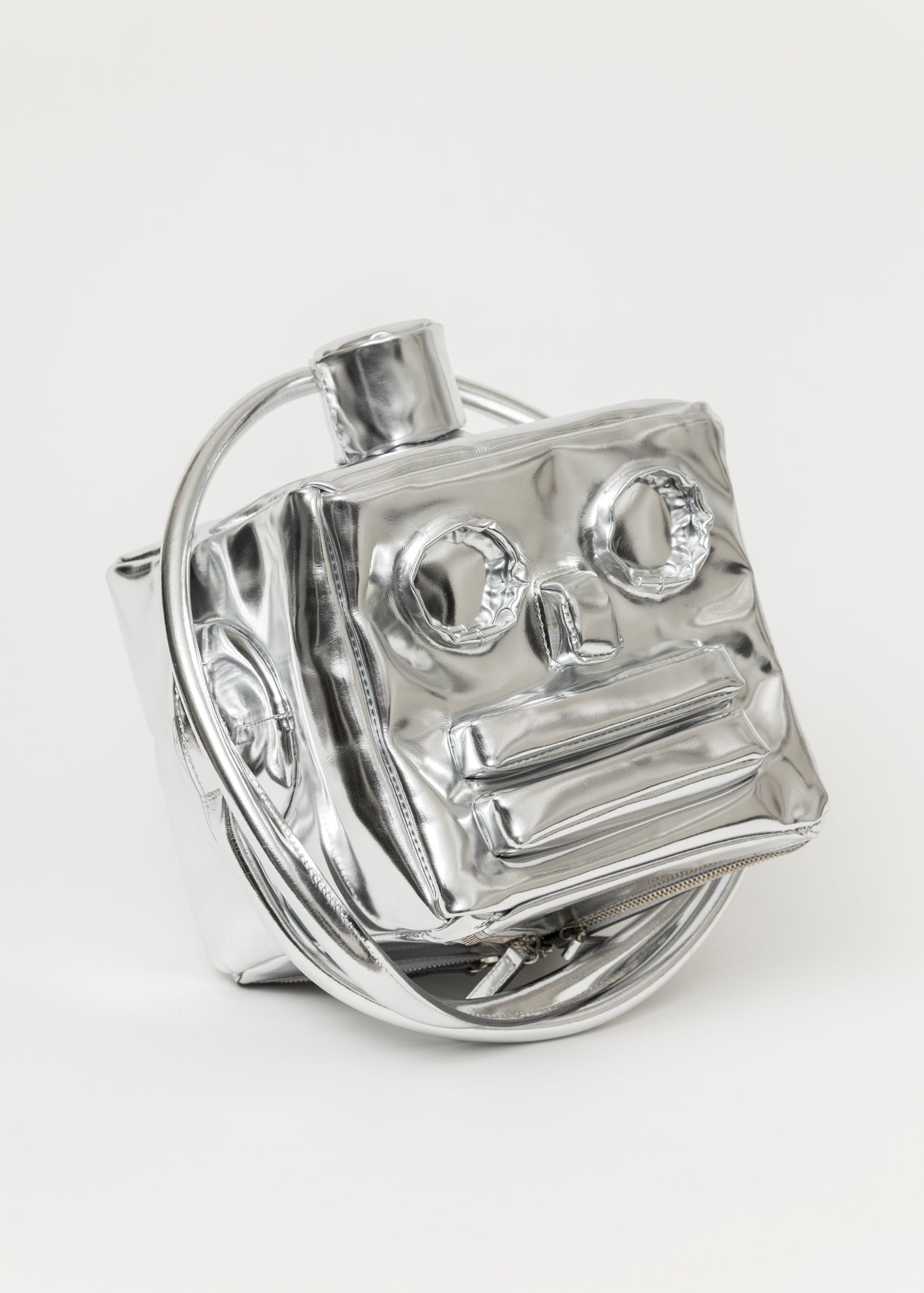SILVER ROBOT HEAD BAG / SMALL – 017 Shop