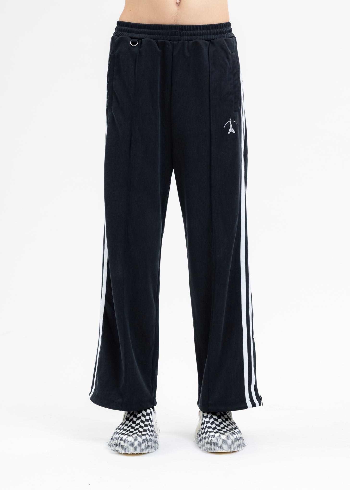BLACK VINTAGE EFFECT TRACK PANTS – 017 Shop