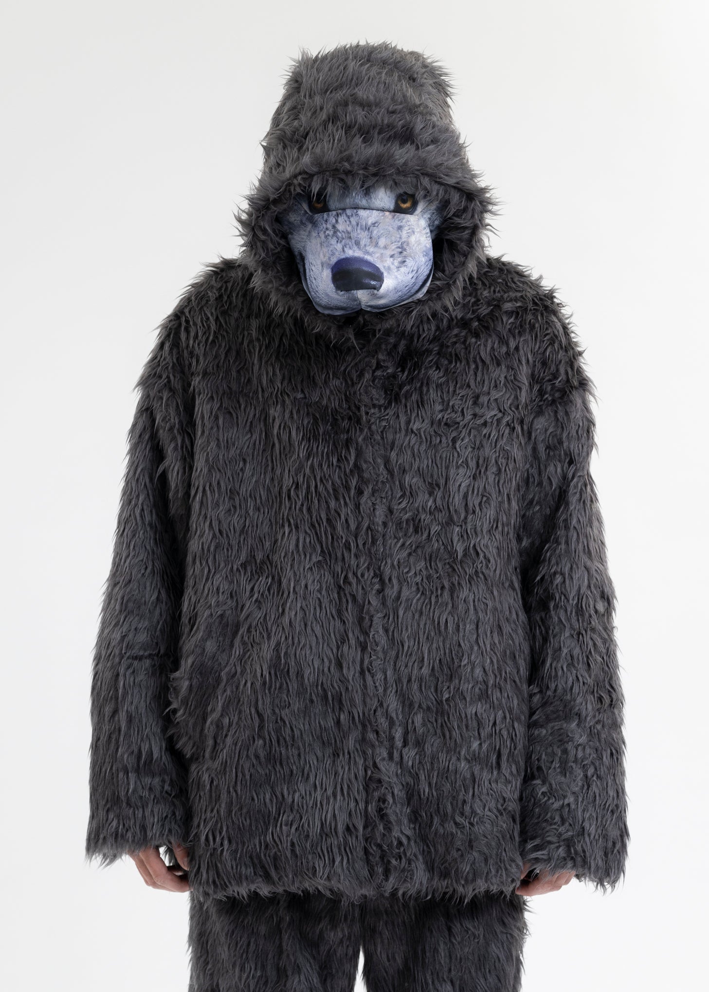 GREY ANIMAL TRIM FUR BLOUSON – 017 Shop