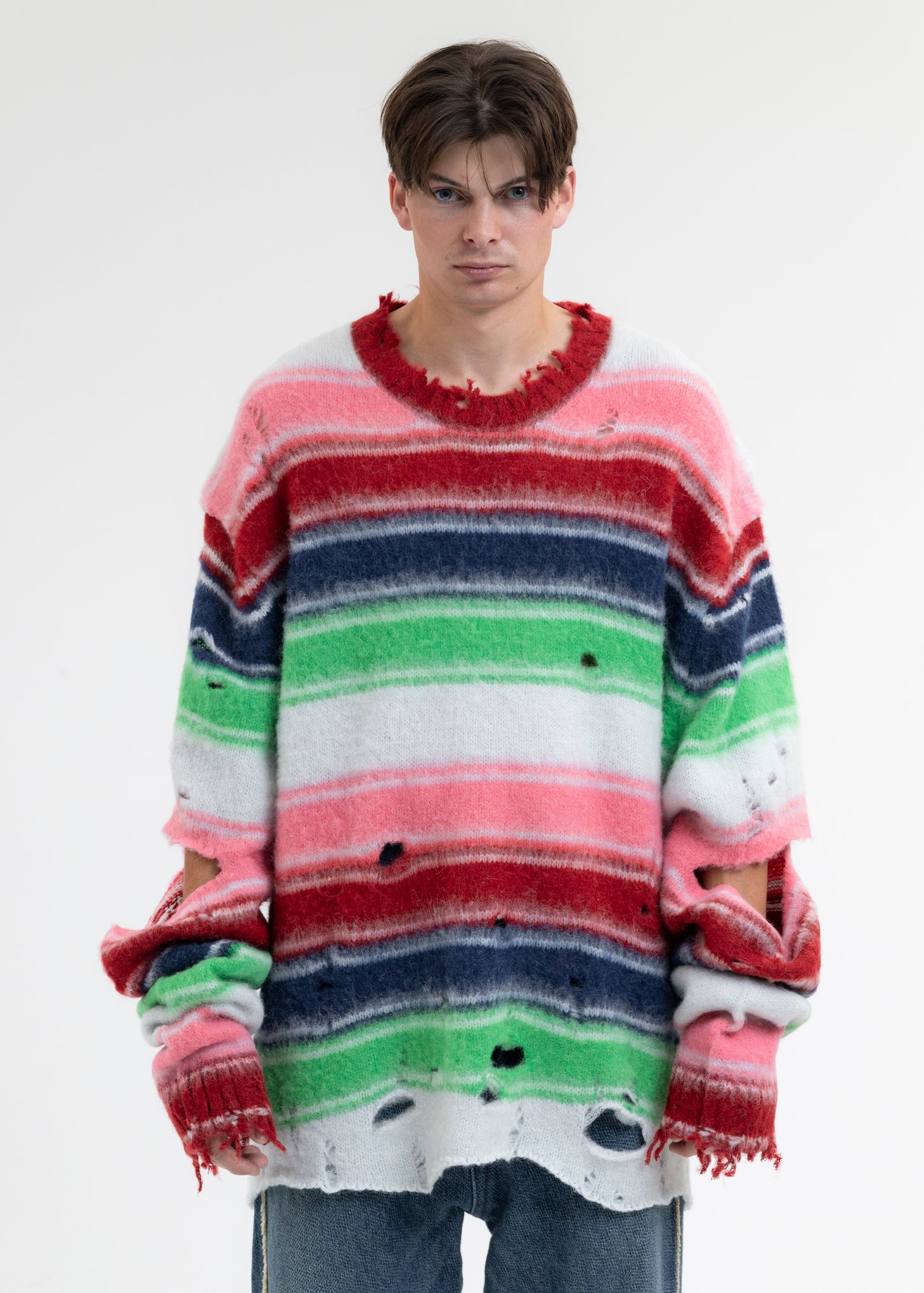 MULTI STRIPE OVERSIZE PULLOVER – 017 Shop
