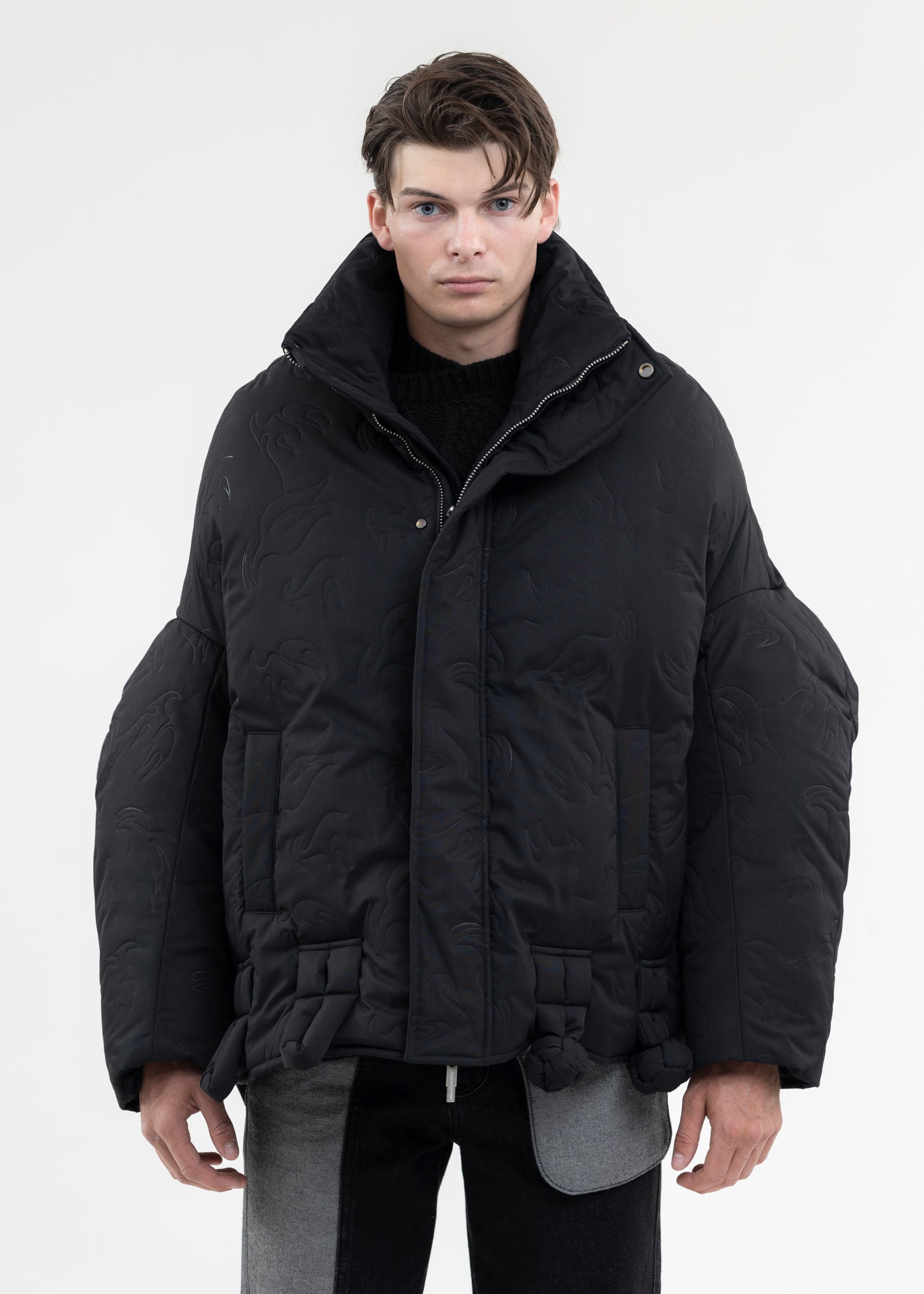 BLACK UPSIDE DOWN JACKET IN QUILTED PHOENIX – 017 Shop
