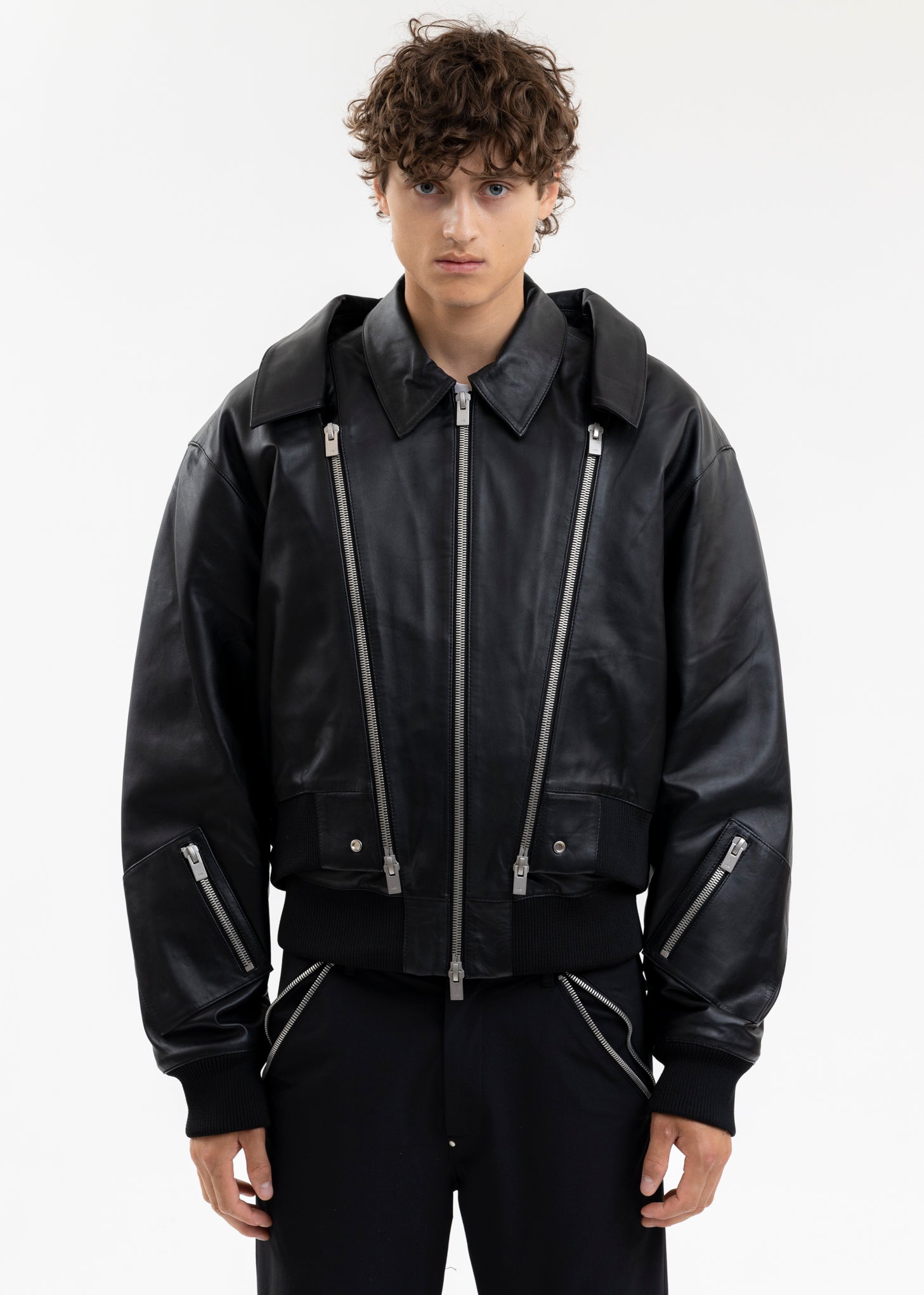 BLACK NIVEOUS LEATHER JACKET – 017 Shop