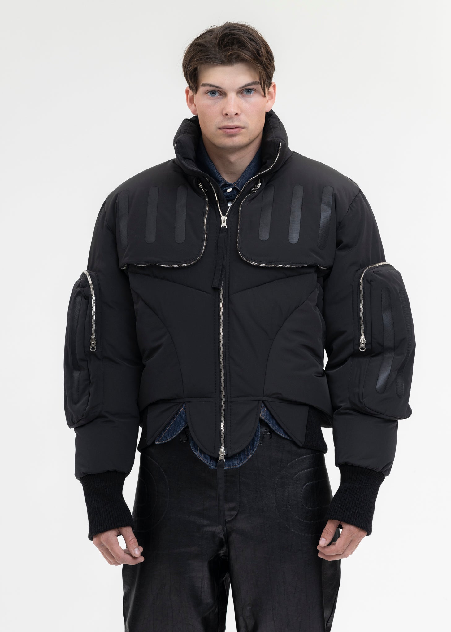 BLACK SEAM-SEALED DOUBLE FLIGHT JACKET – 017 Shop