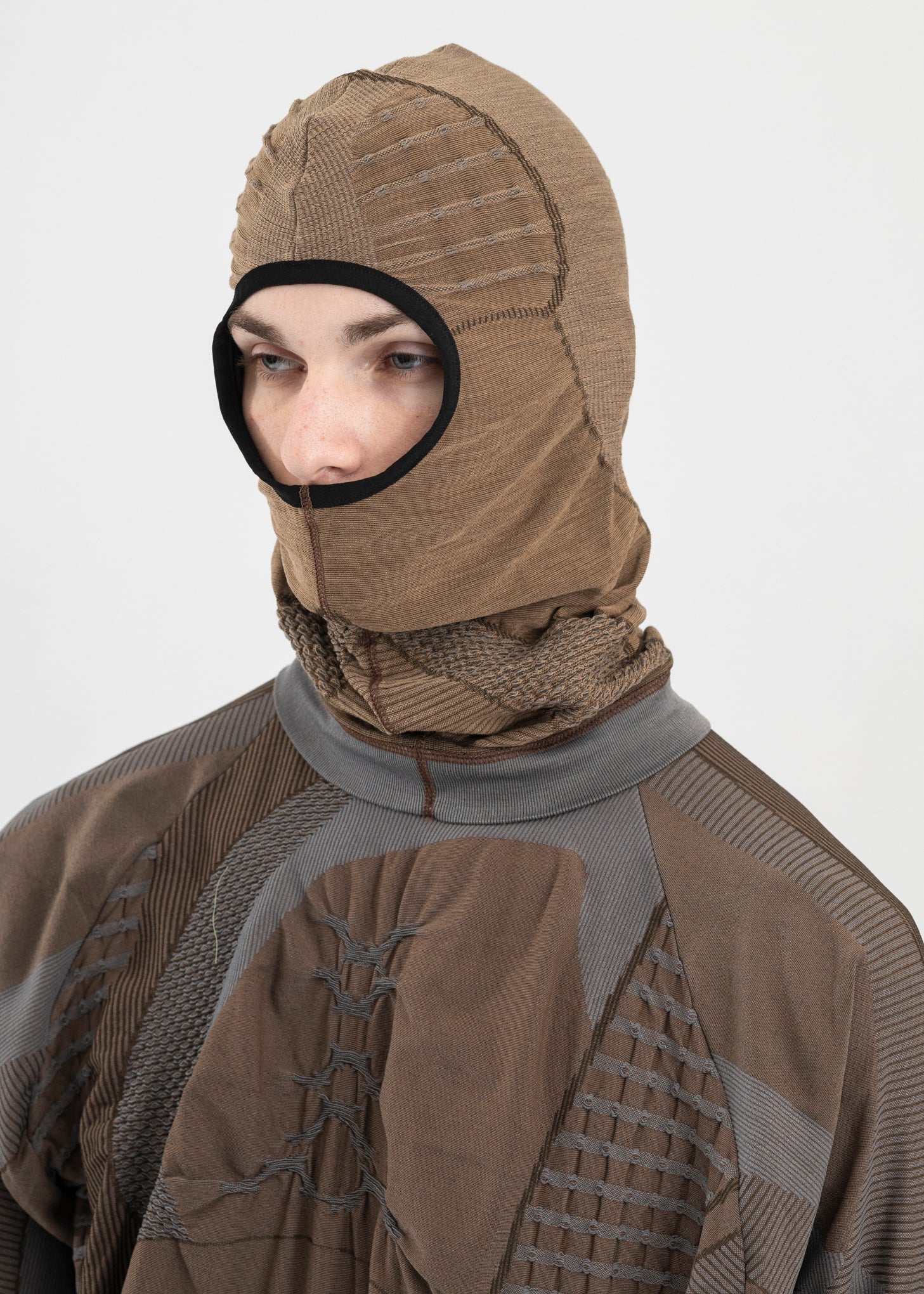 GREY BROWN BALACLAVA 3D KNIT – 017 Shop