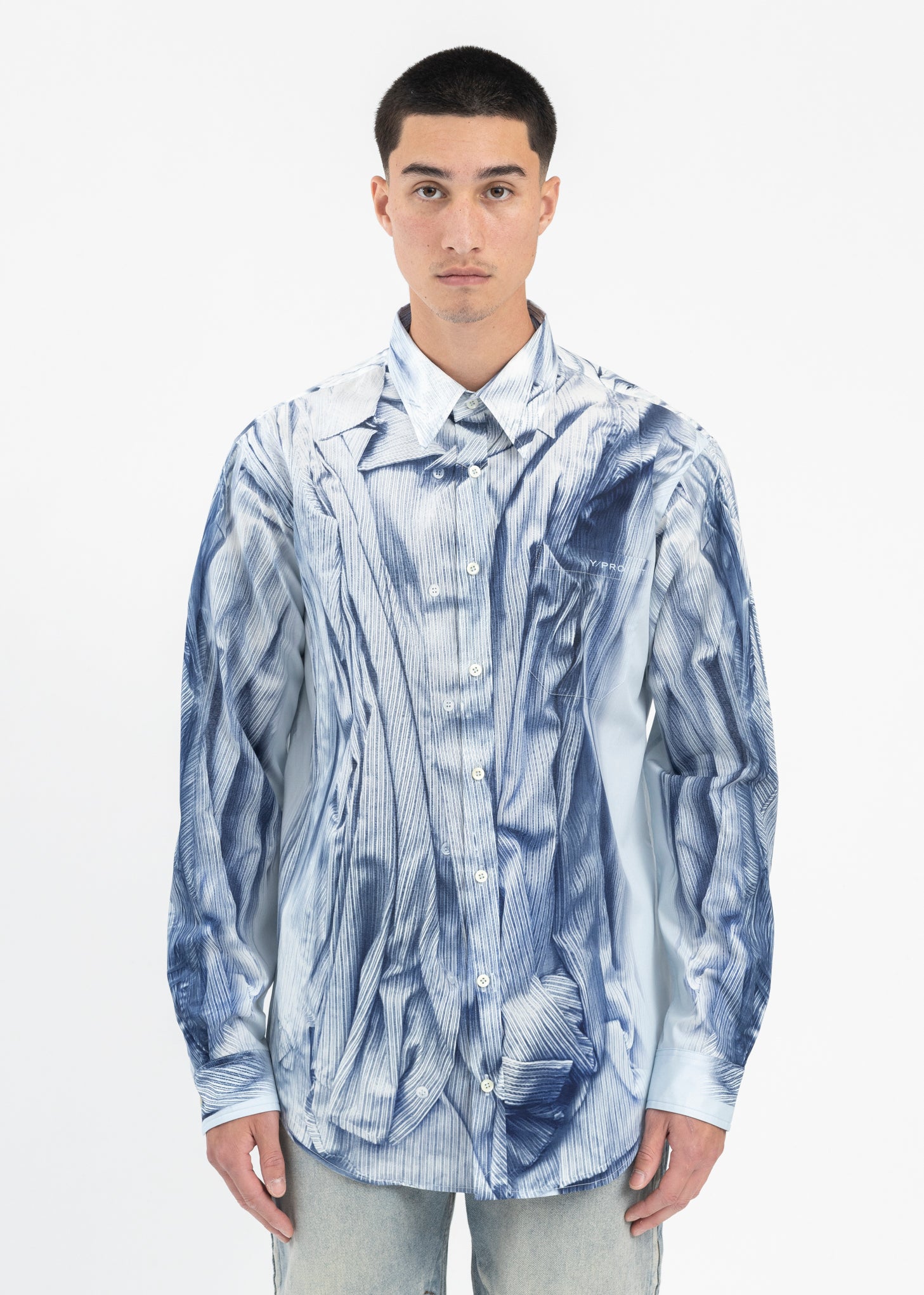 LIGHT BLUE COMPACT PRINT SHIRT – 017 Shop