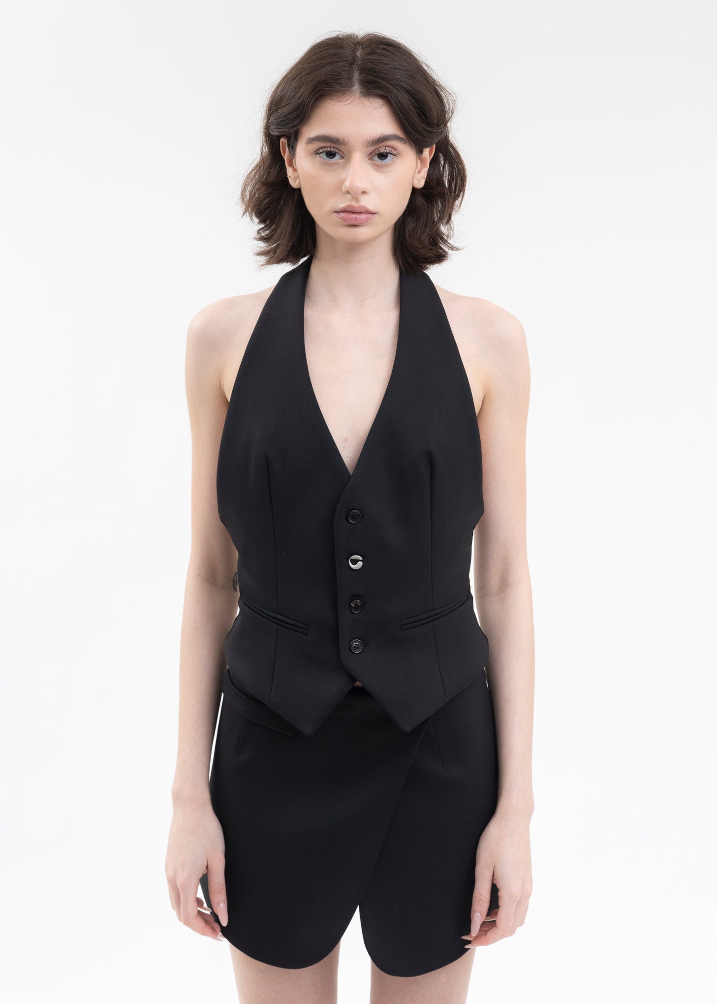 BLACK TAILORED VEST – 017 Shop