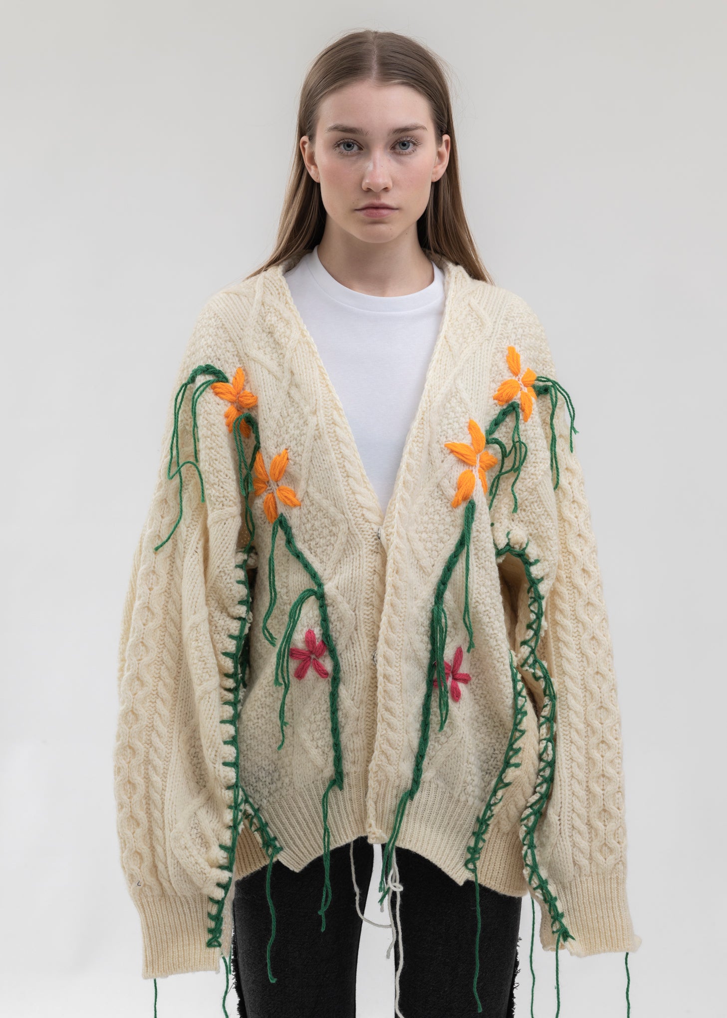 Hand Embroidery Fisherman Knit Cardigan -Style 1 – 017 Shop