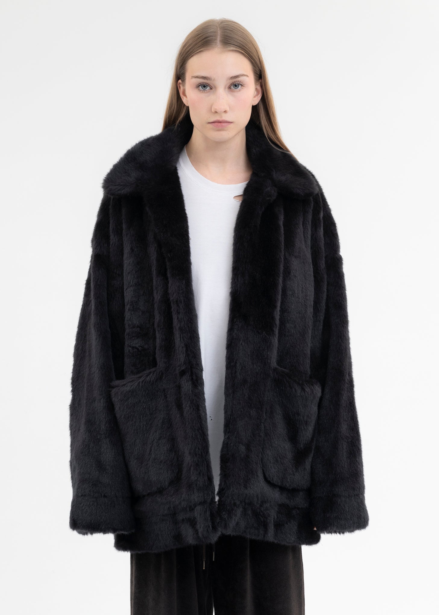 BLACK AND-PAINTED FUR JACKET (PANDA) – 017 Shop