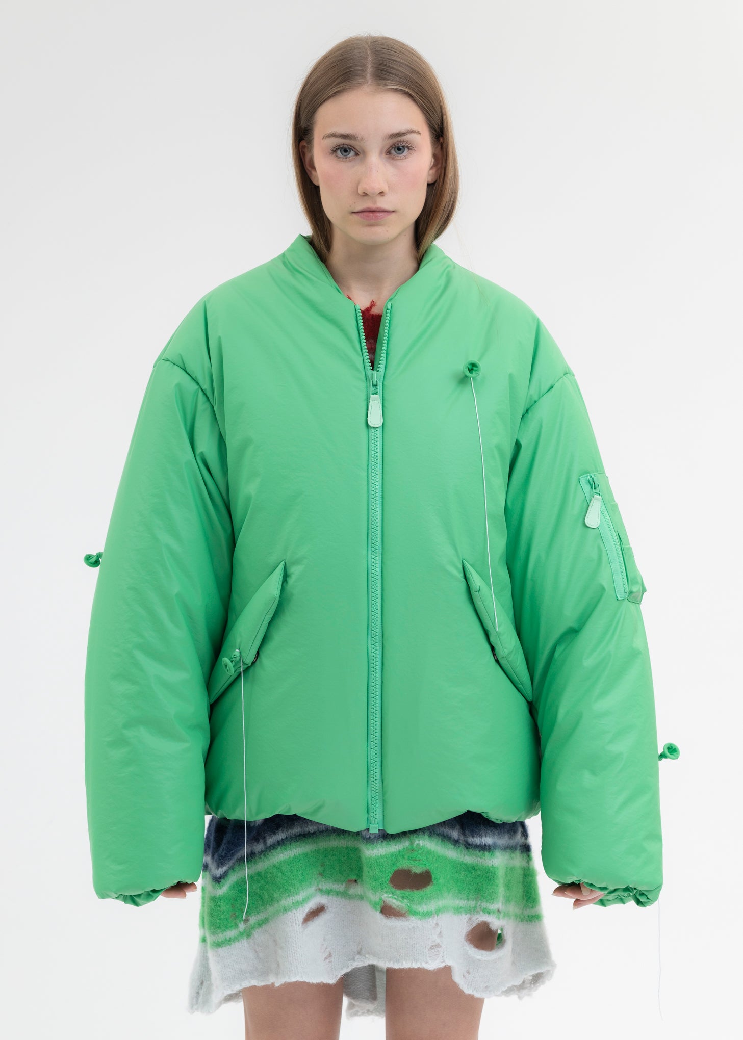 GREEN BALLOON BOMBER JACKET – 017 Shop