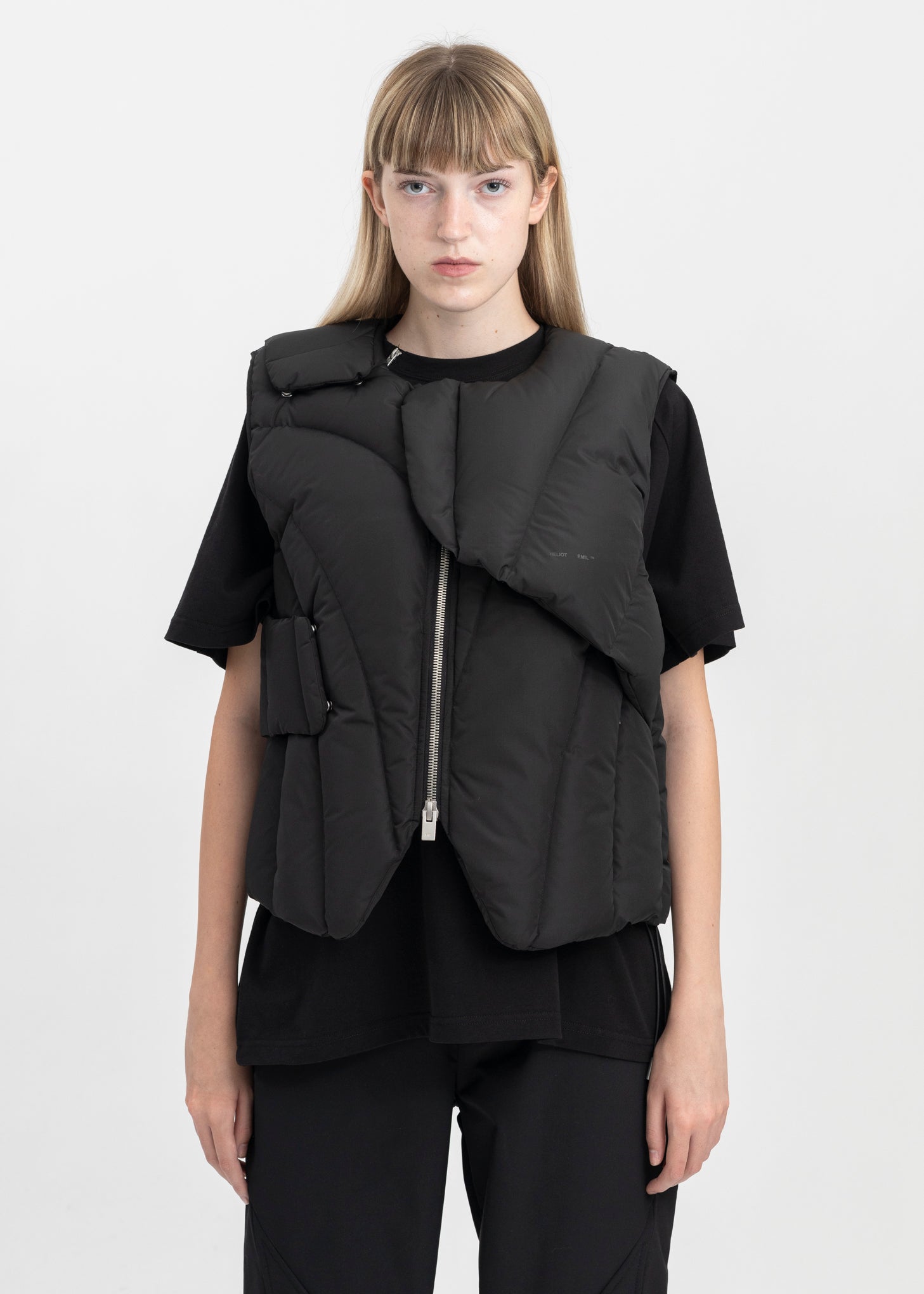BLACK LAYERED DOWN VEST – 017 Shop