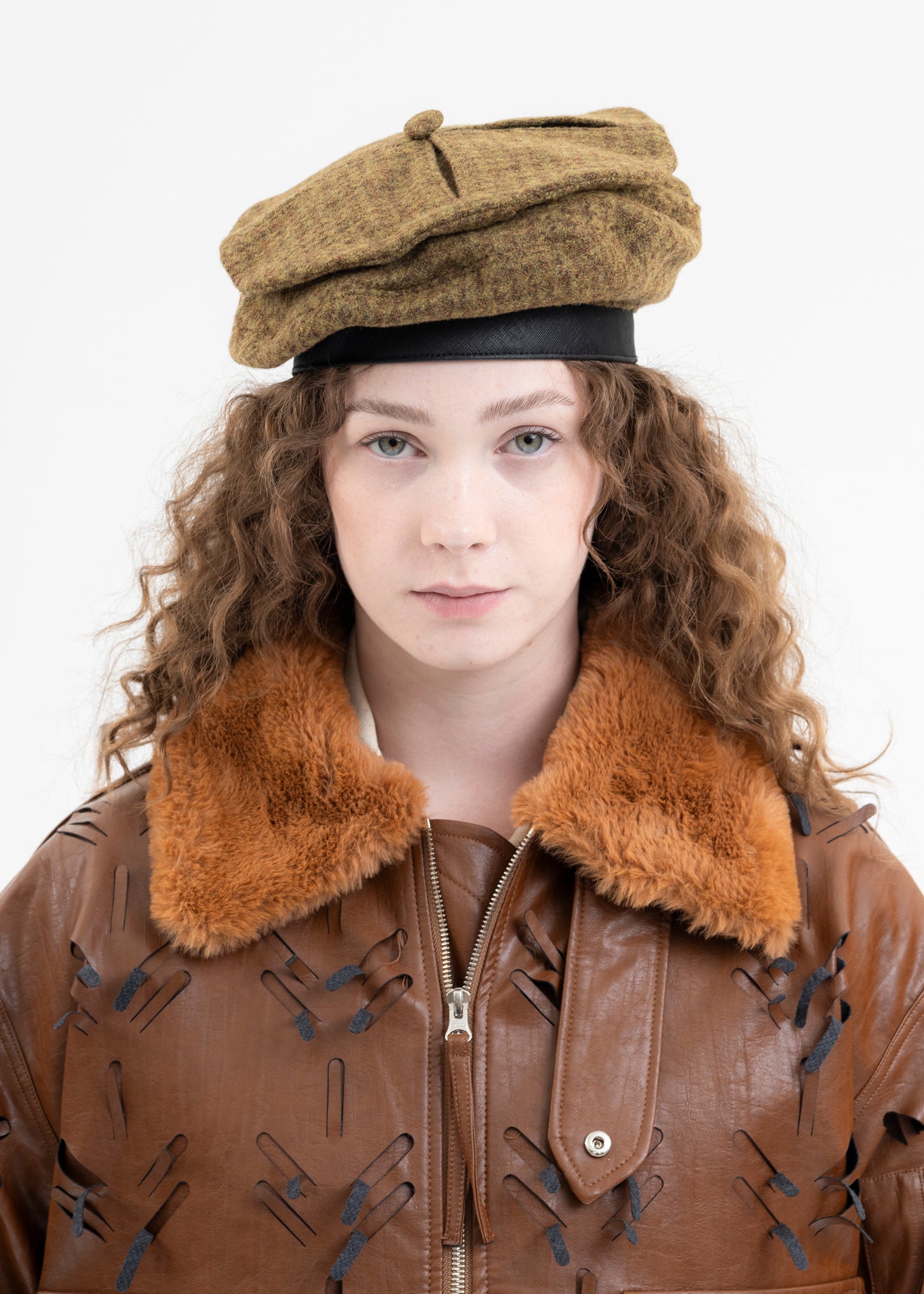 SLASHED WOOL BERET (GOLD) – 017 Shop