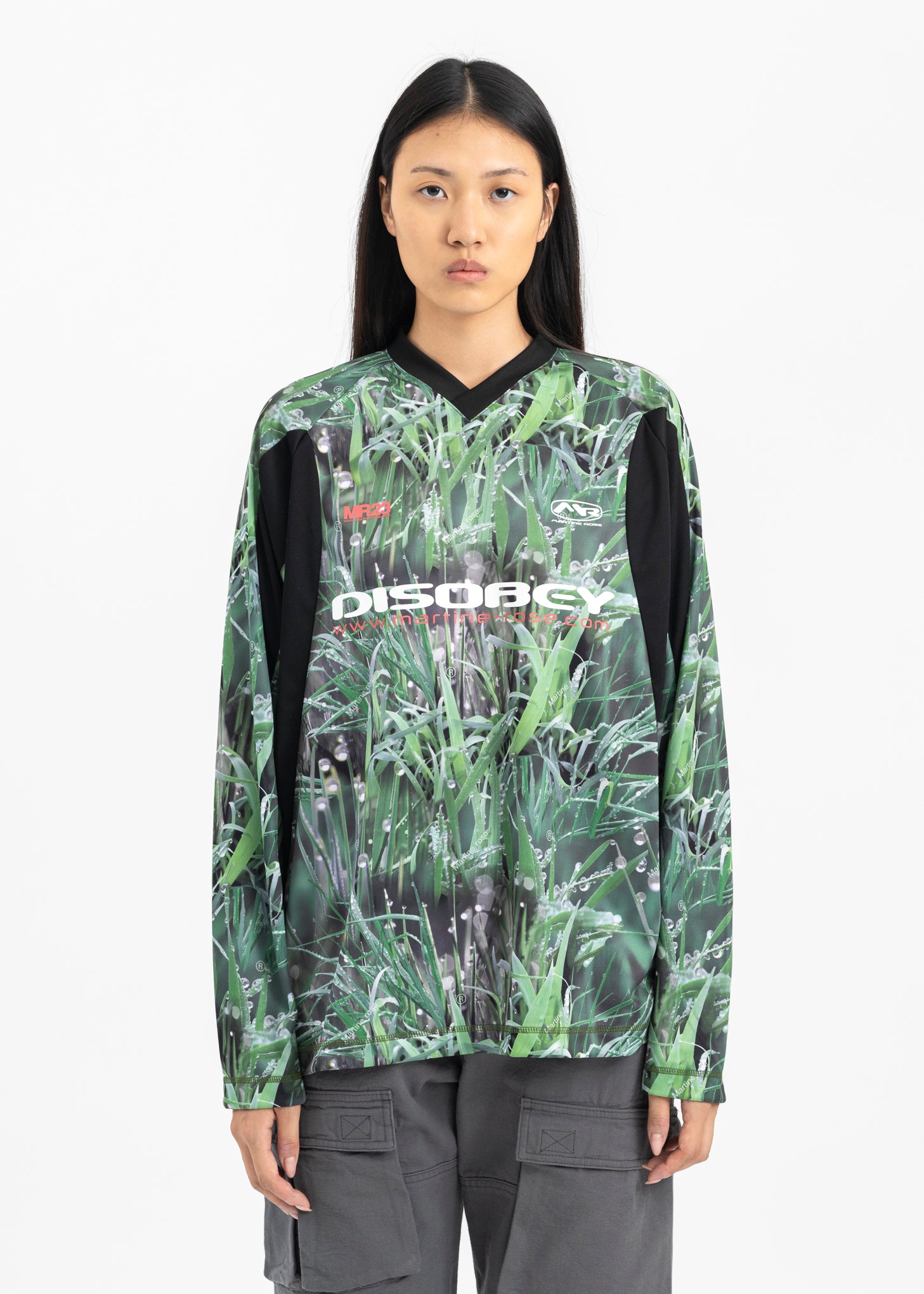 GRASS PRINT / BLACK PANELLED FOOTBALL TOP – 017 Shop