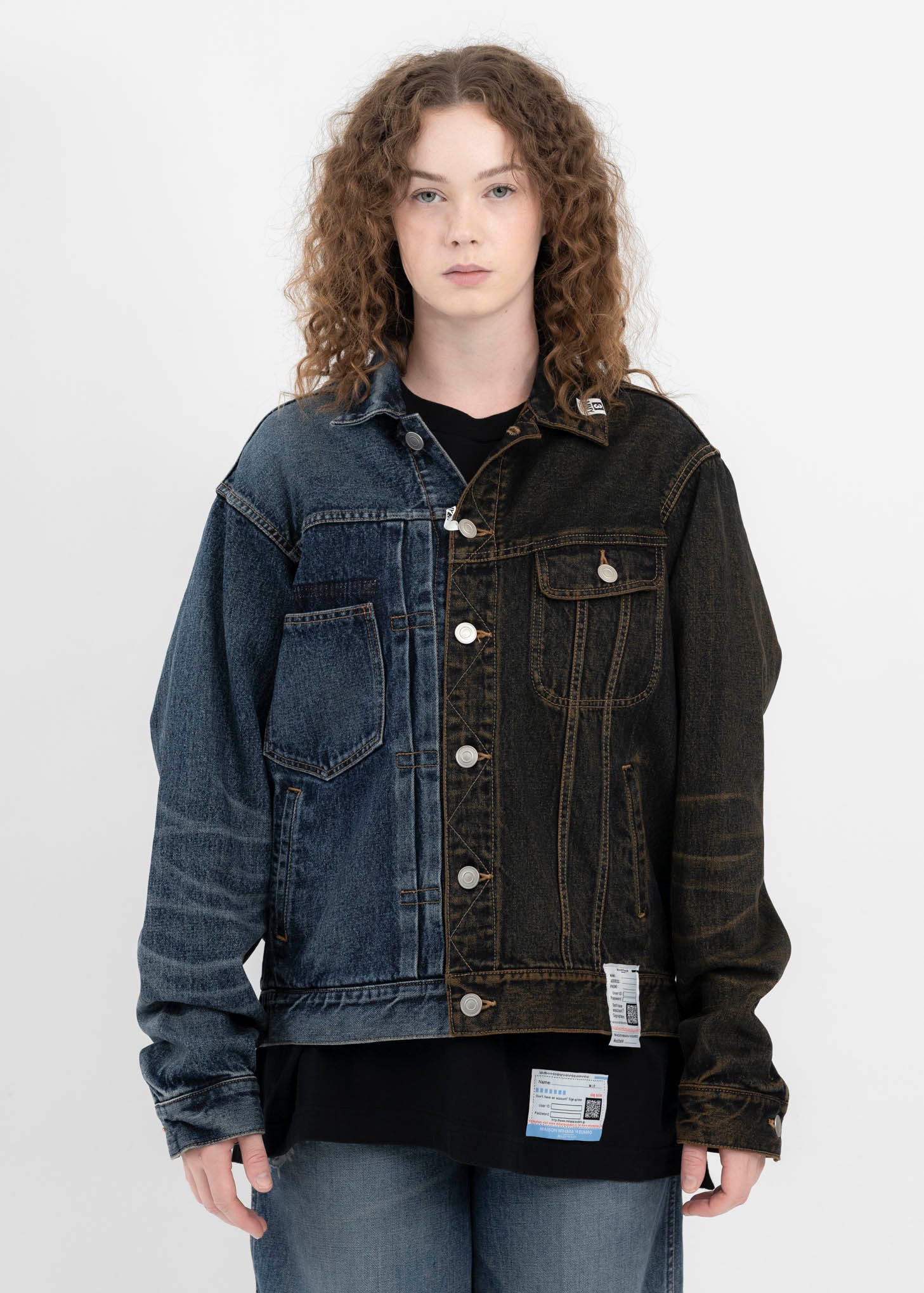 Indigo W-Combined Denim Jacket – 017 Shop