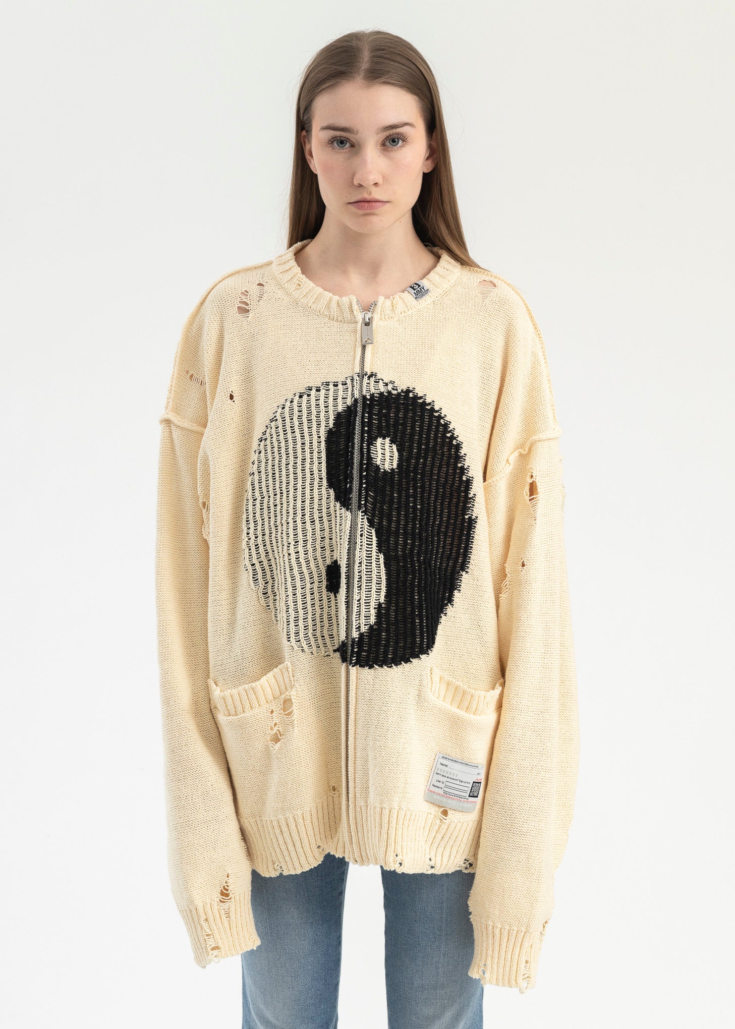 WHITE INSIDE OUT KNIT CARDIGAN – 017 Shop