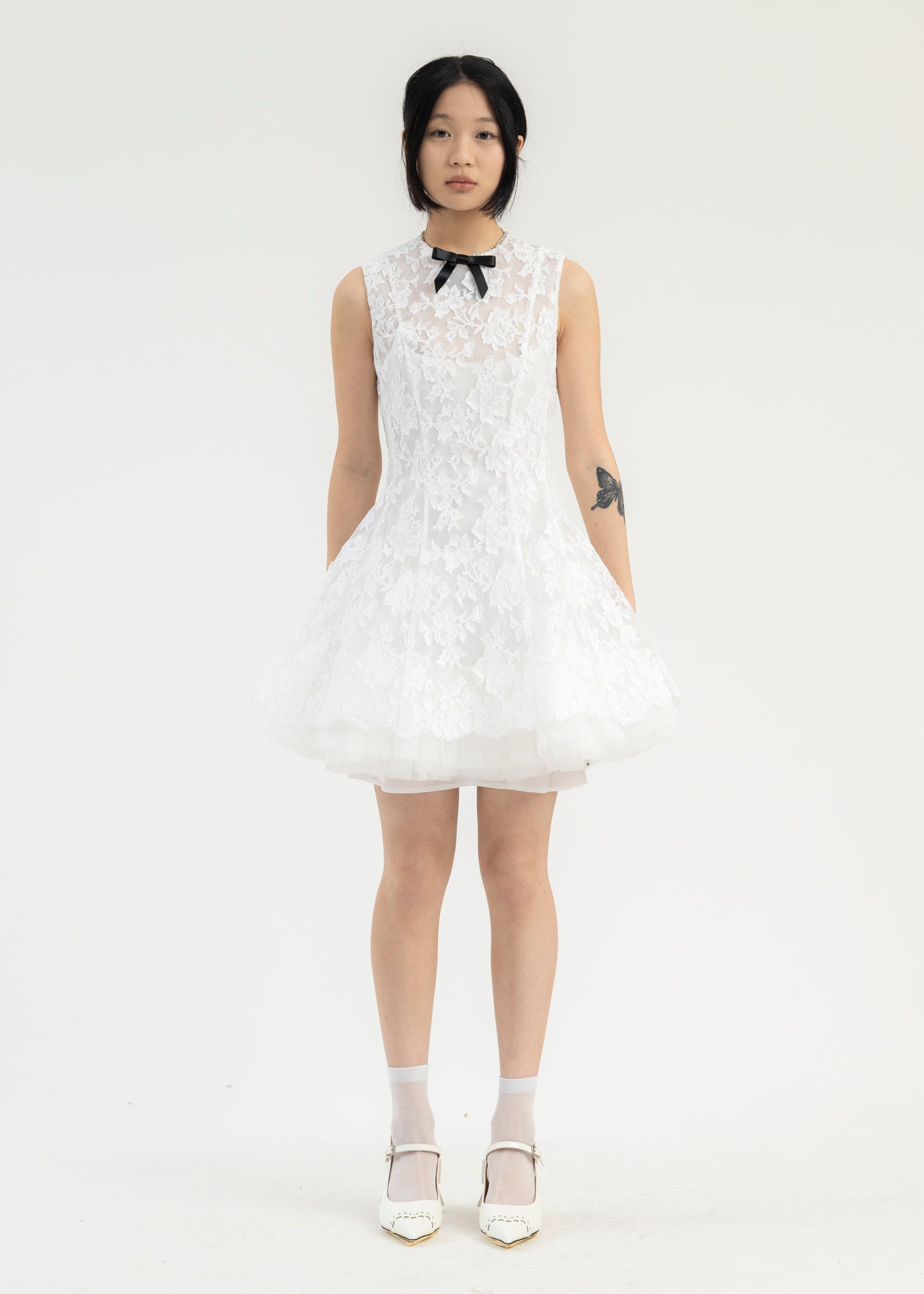 White Puffy Sleeveless Dress – 017 Shop