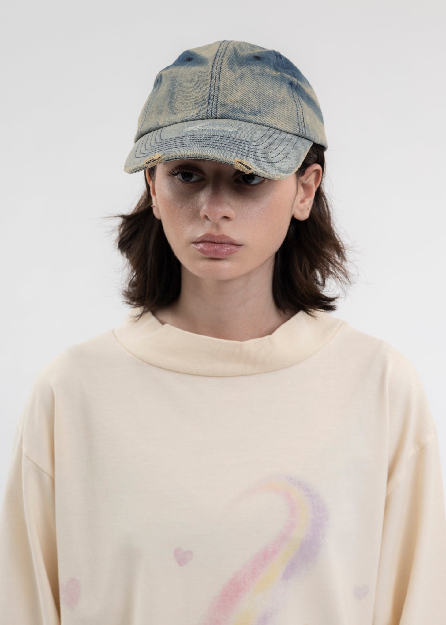 BEIGE WASHED DENIM CAP – 017 Shop