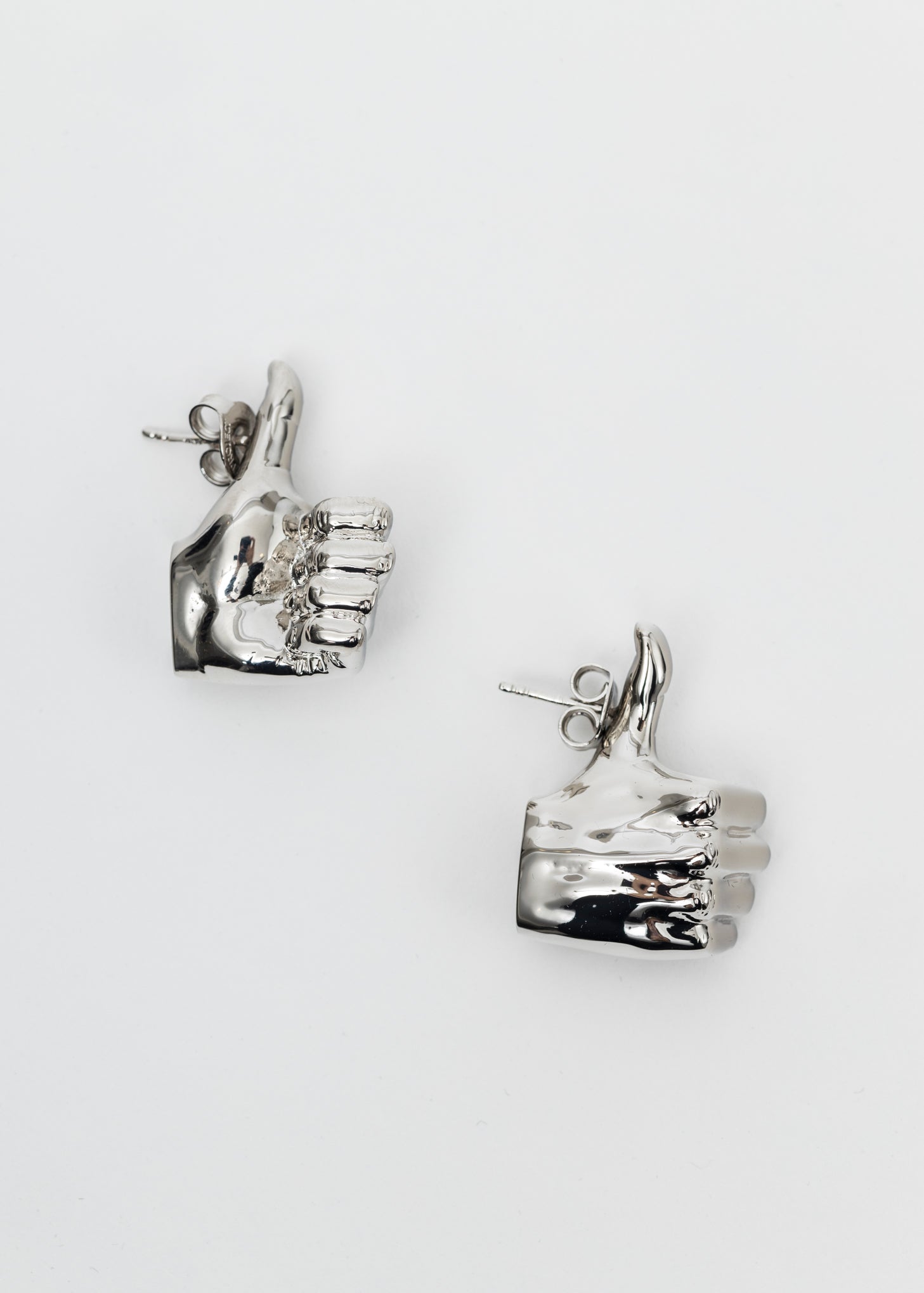 SILVER MINI THUMBS UP SINGLE EARRING - SINGLE – 017 Shop