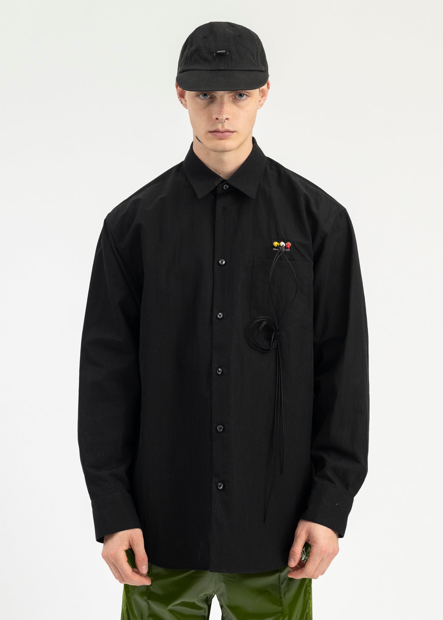 BLACK RCA CABLE EMBROIDERY SHIRT – 017 Shop