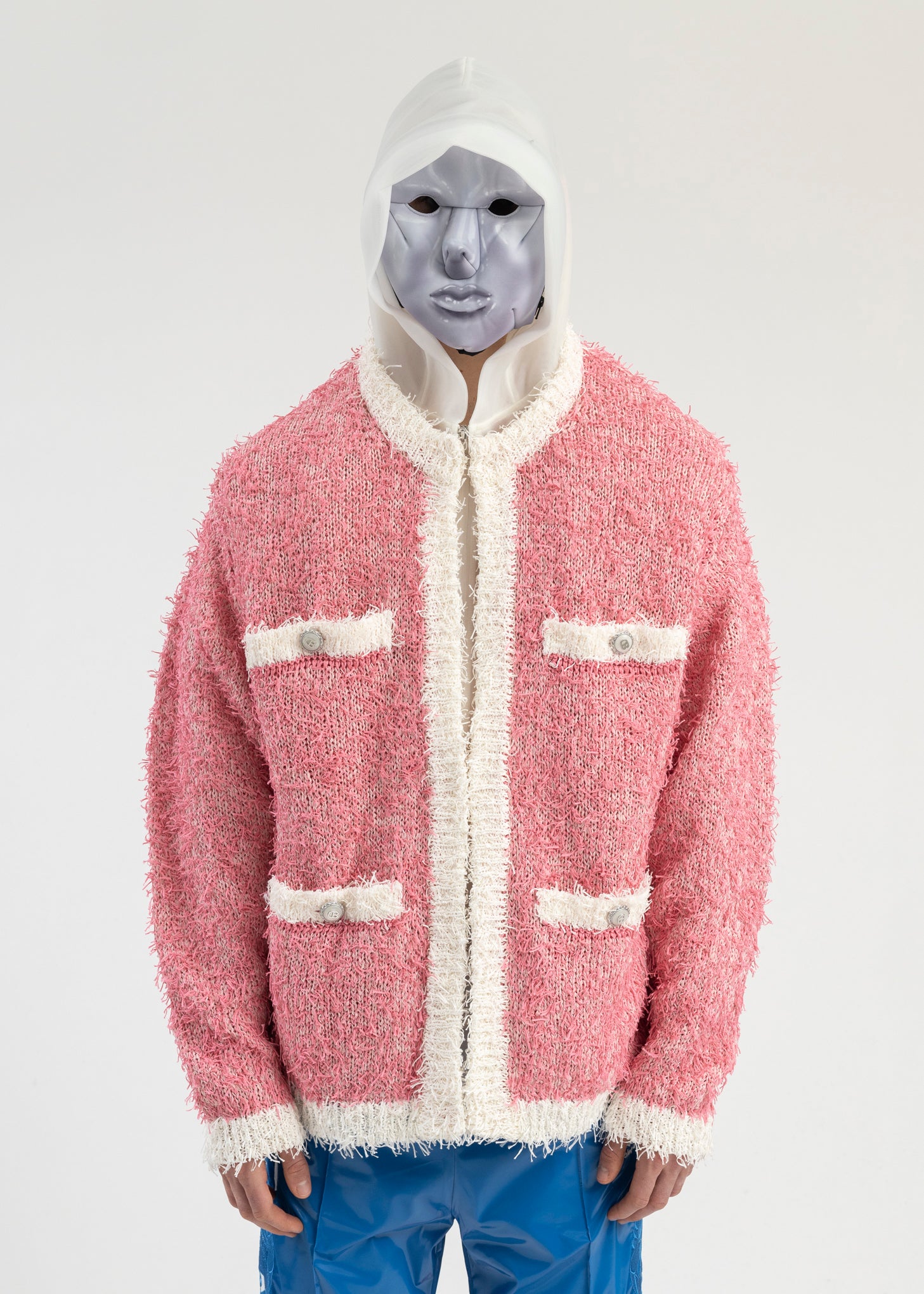 PINK TWEED KNIT CARDIGAN – 017 Shop