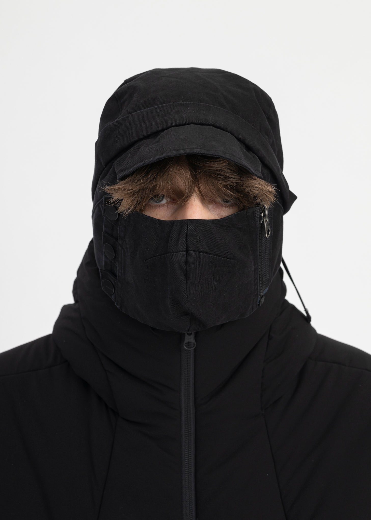 BLACK FLAP HAT w/ MASK – 017 Shop
