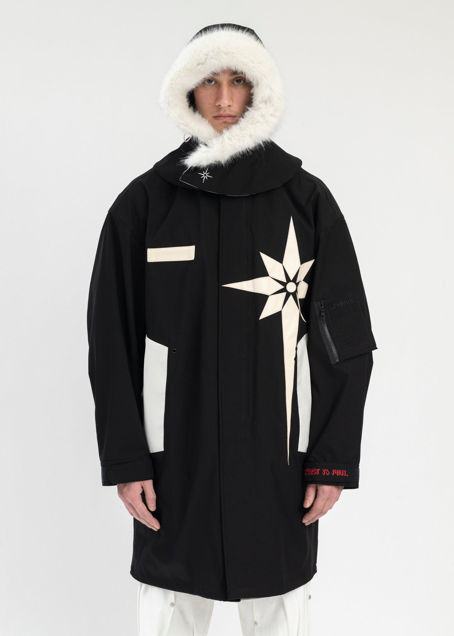 BLACK ORIGAMI HOODED OVERCOAT – 017 Shop