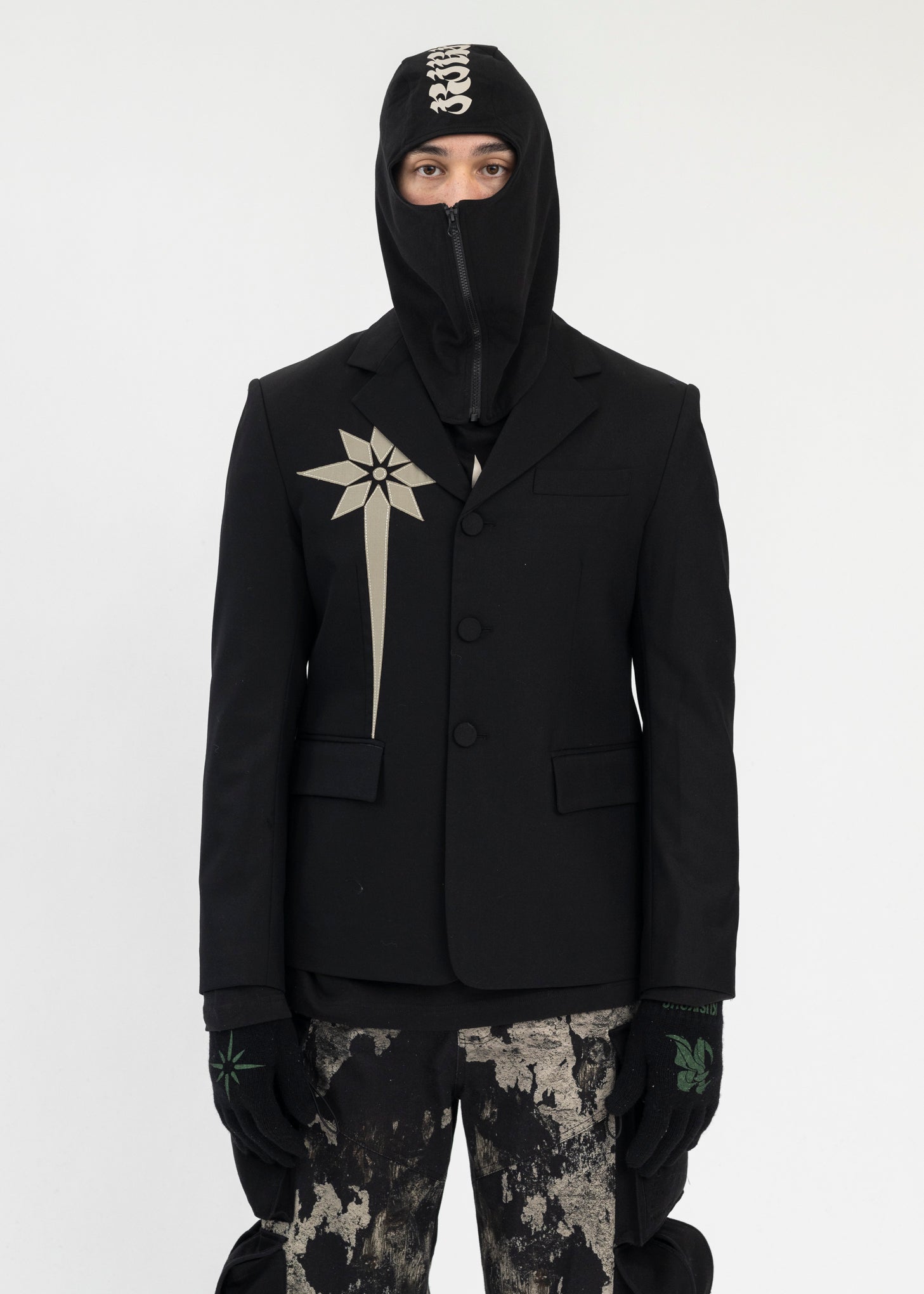 BLACK ORIGAMI PATCH BLAZER – 017 Shop