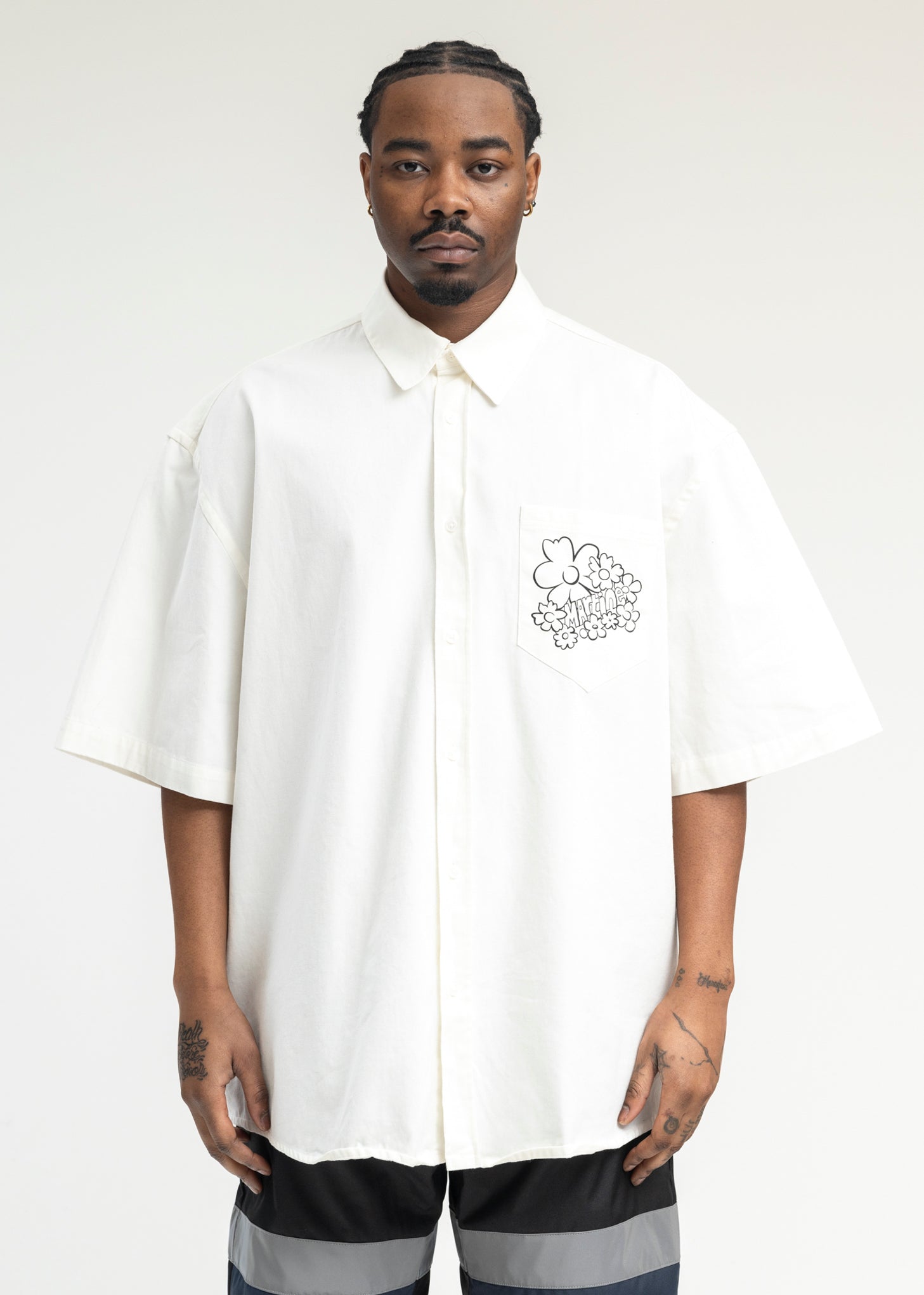 OFF WHITE / FESTIVAL FLOWER SHORT SLEEVE OVERSHIRT – 017 Shop