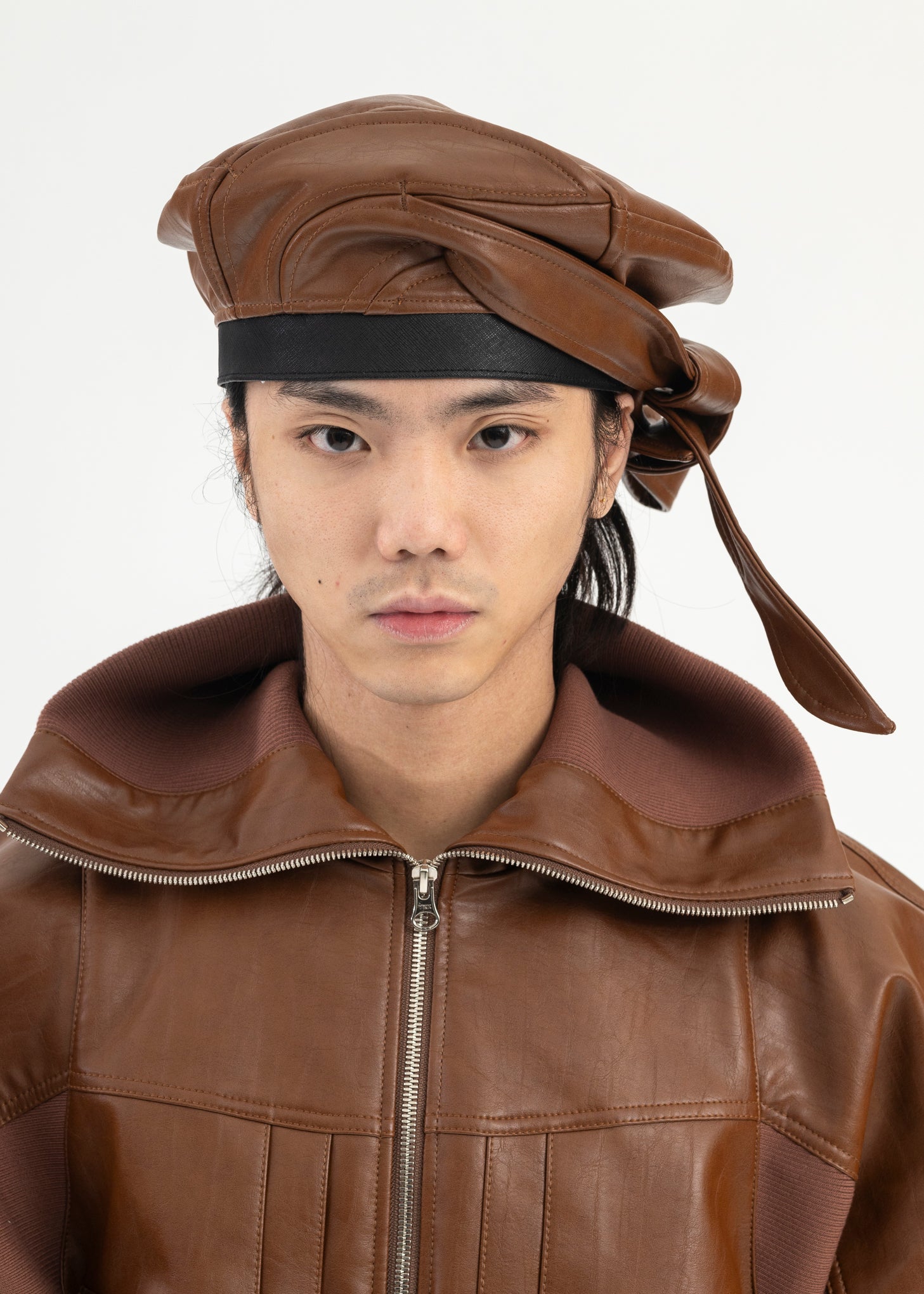BROWN SAILOR BERET (FAUX LEATHER) – 017 Shop