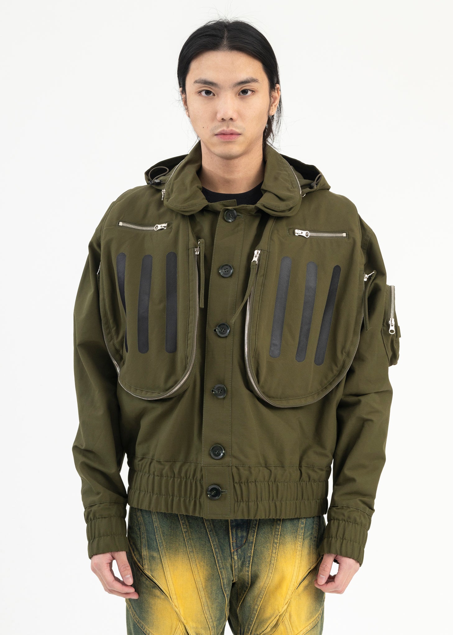 OLIVE SEAM-SEALED DOUBLE KAPOK JACKET – 017 Shop