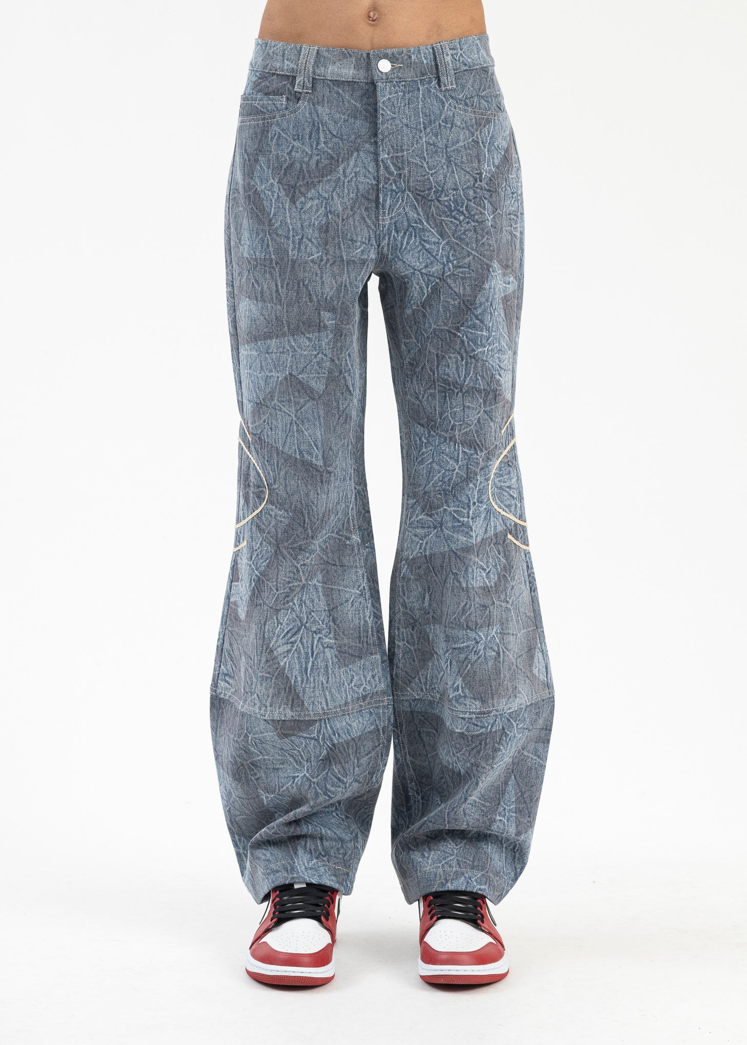 CYBER BLUE JON PATTERN WASHED HOURGLASS JEANS – 017 Shop