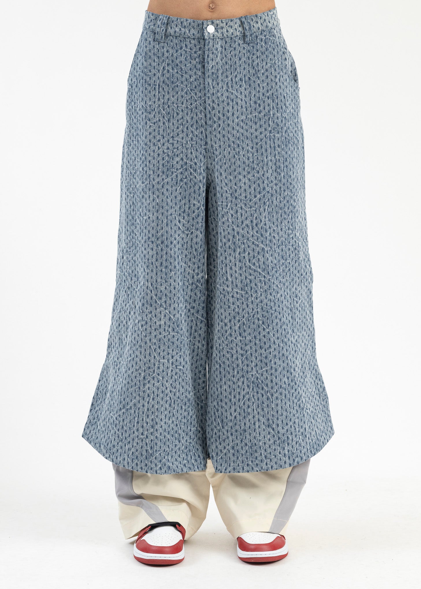 CYBER BLUE PRINCE CRINKLE WASH TRACK JEANS – 017 Shop