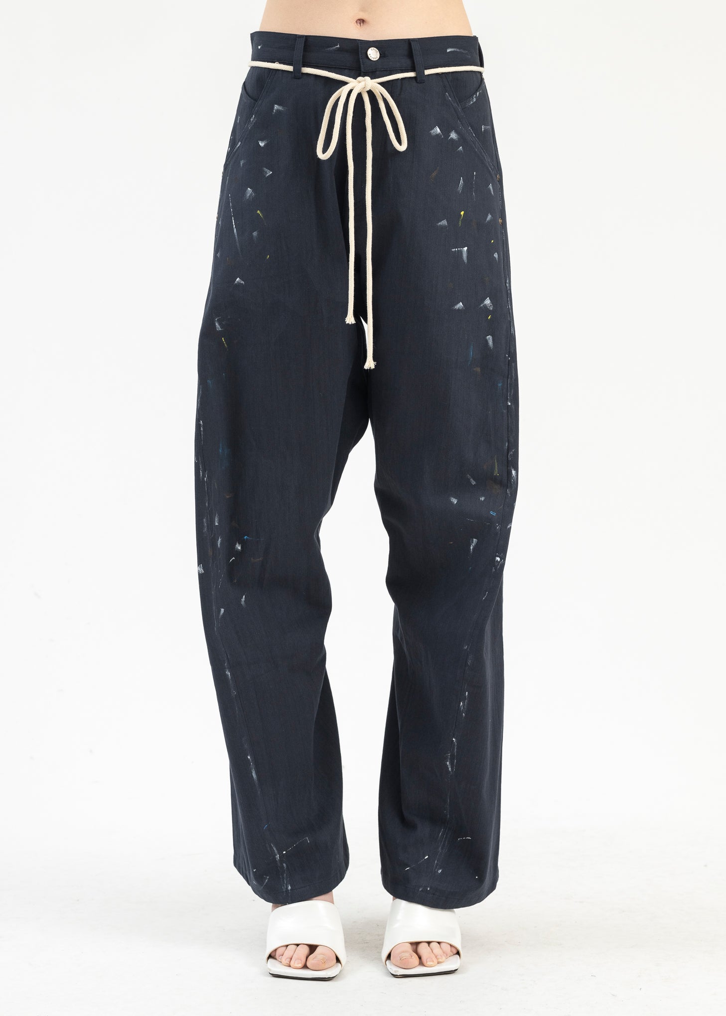 NAVY PAINTING PANTS – 017 Shop