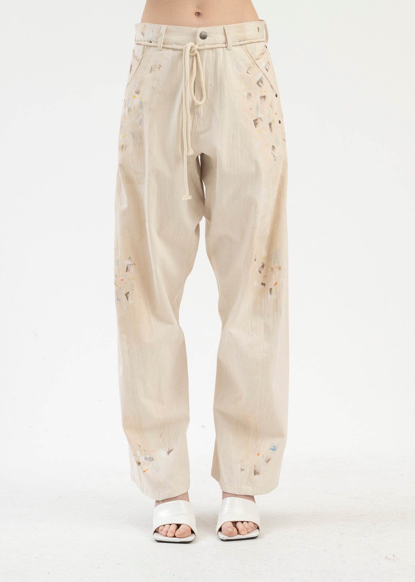 WHITE PAINTING PANTS – 017 Shop