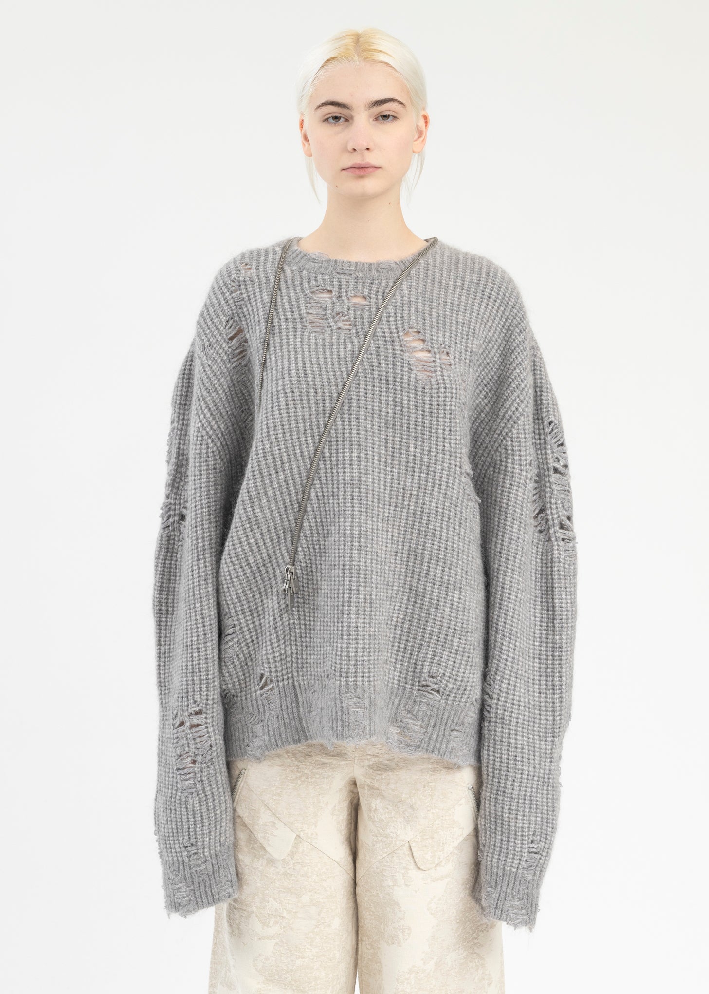 DARK GREY DISTRESSED CARDIGAN – 017 Shop