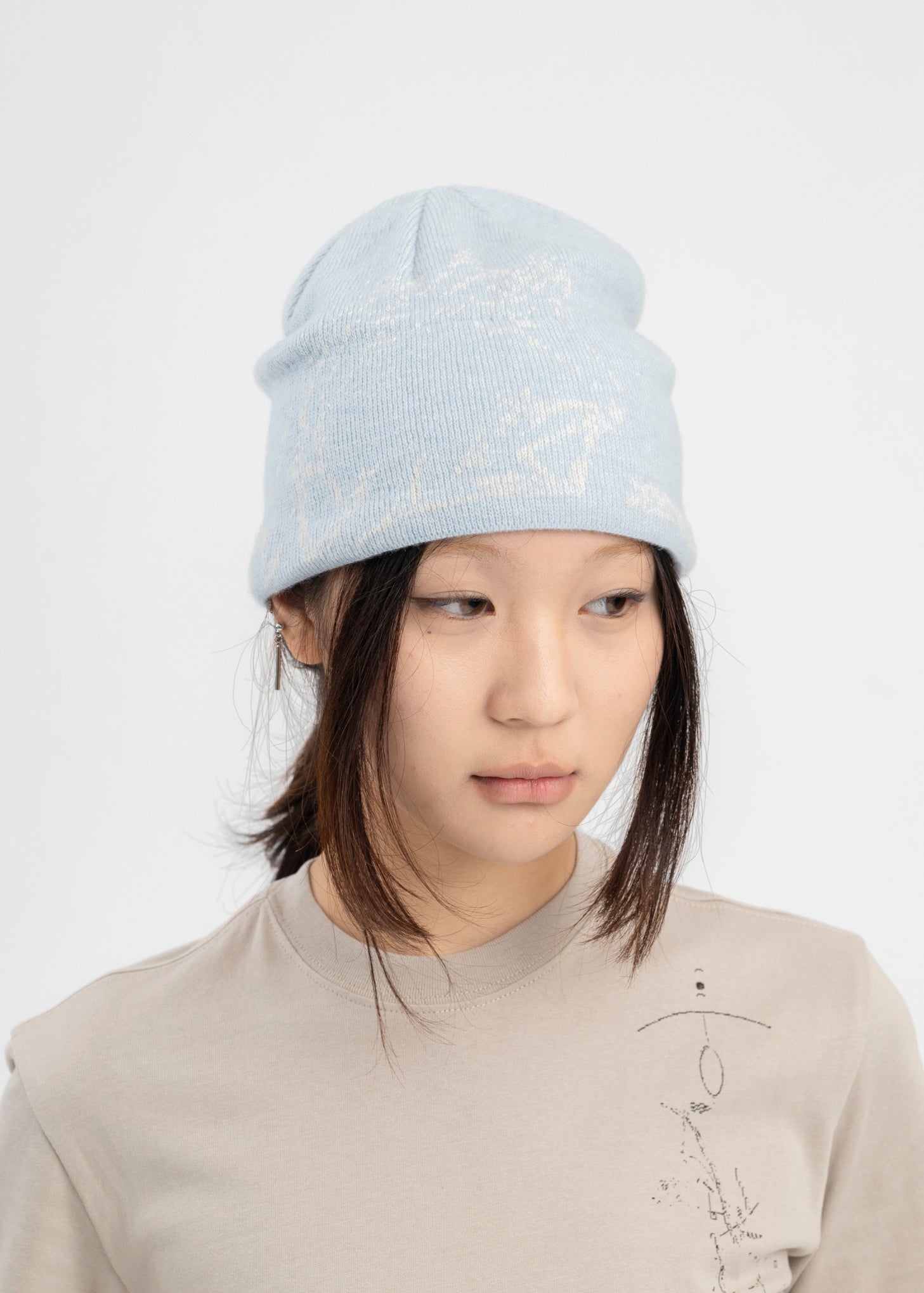 ICE BLUE GRAPHIC BEANIE – 017 Shop