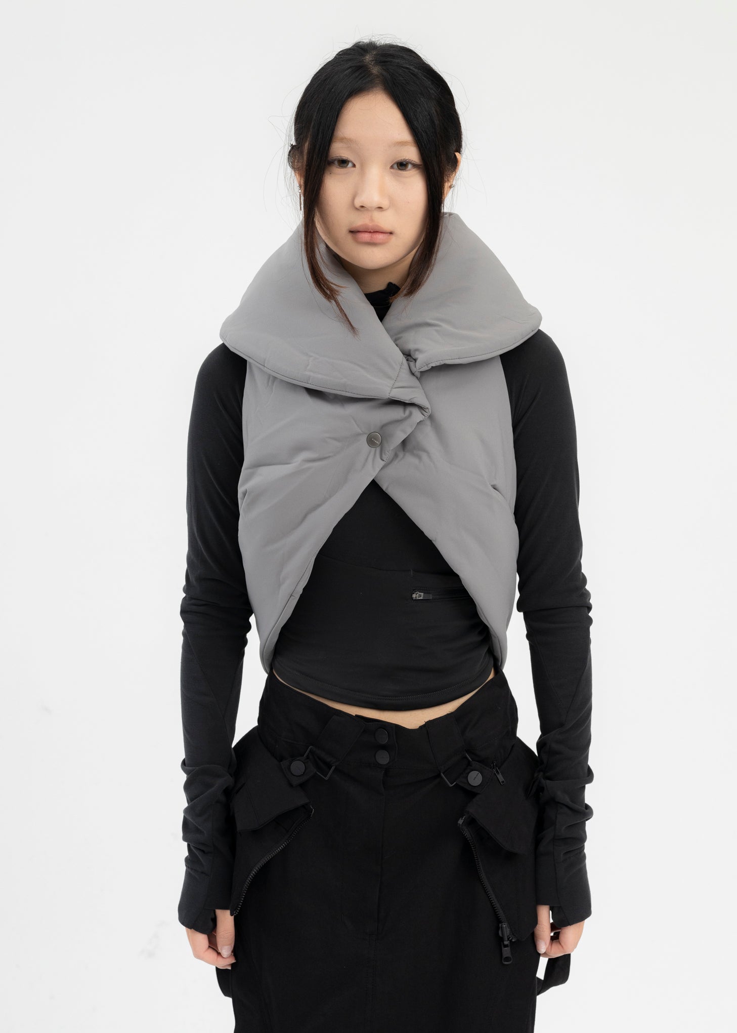 WARM GREY ORIGAMI BAG VEST – 017 Shop