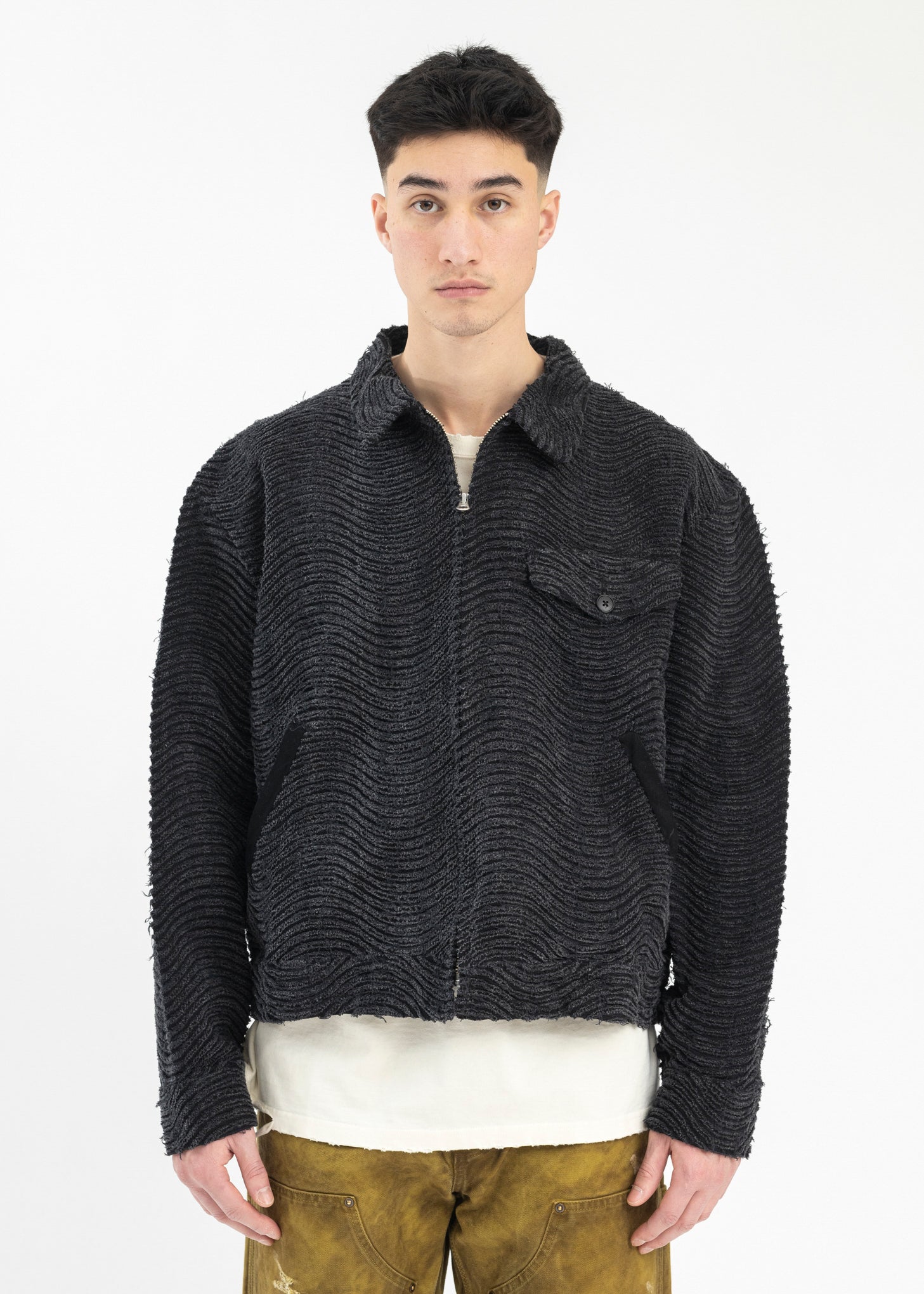 Black Wave Denim Jacket – 017 Shop