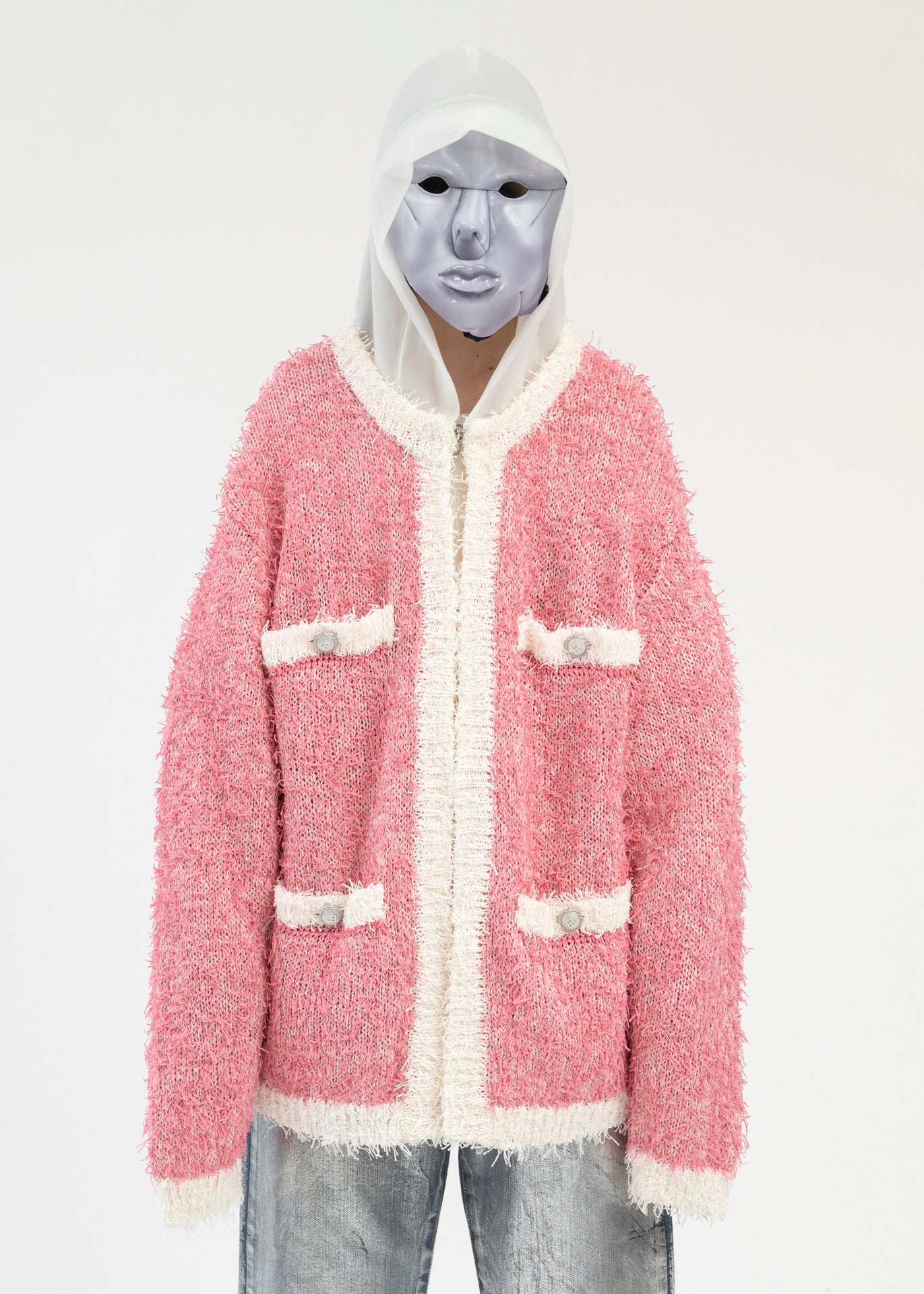 PINK TWEED KNIT CARDIGAN – 017 Shop