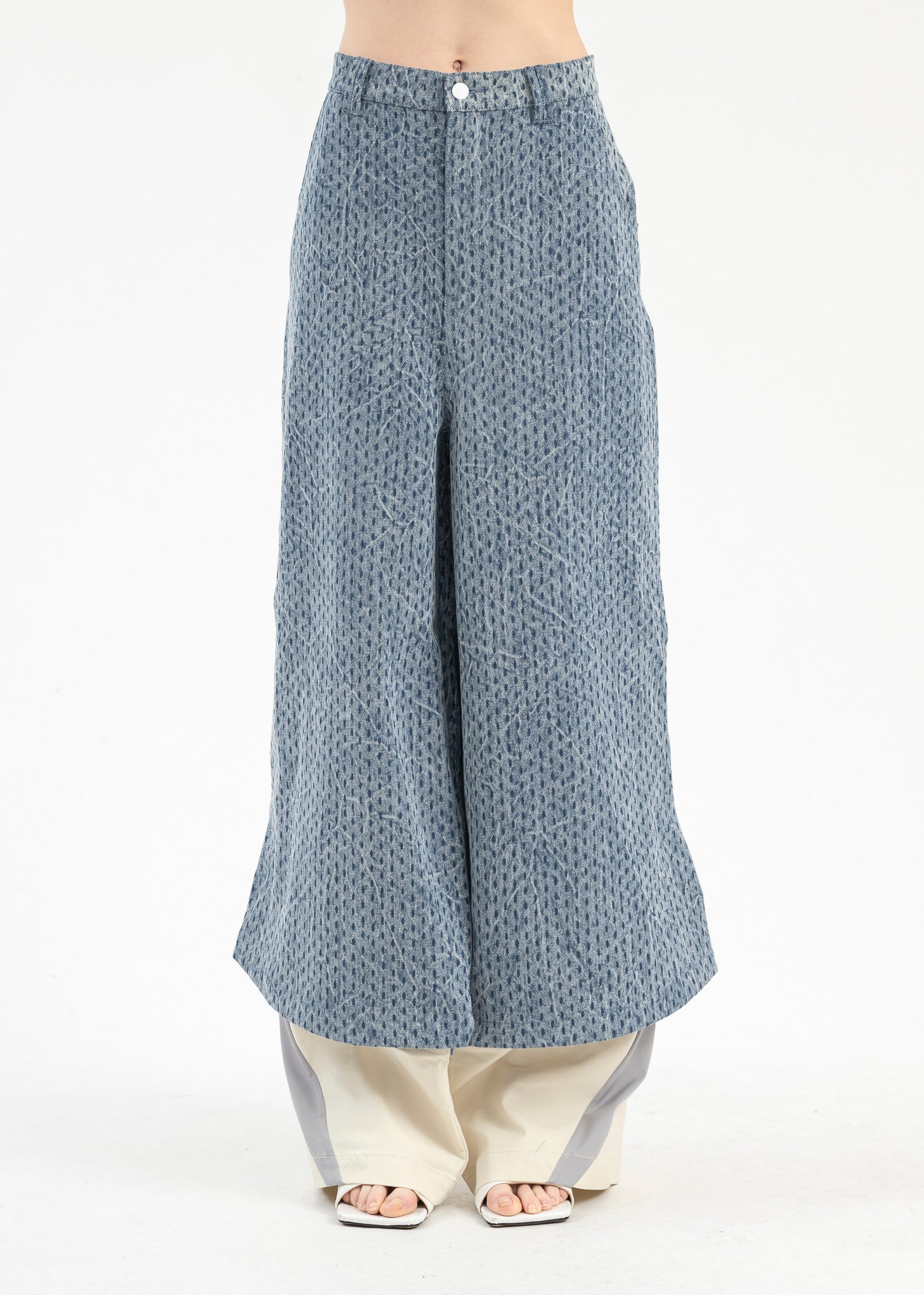 CYBER BLUE PRINCE CRINKLE WASH TRACK JEANS – 017 Shop